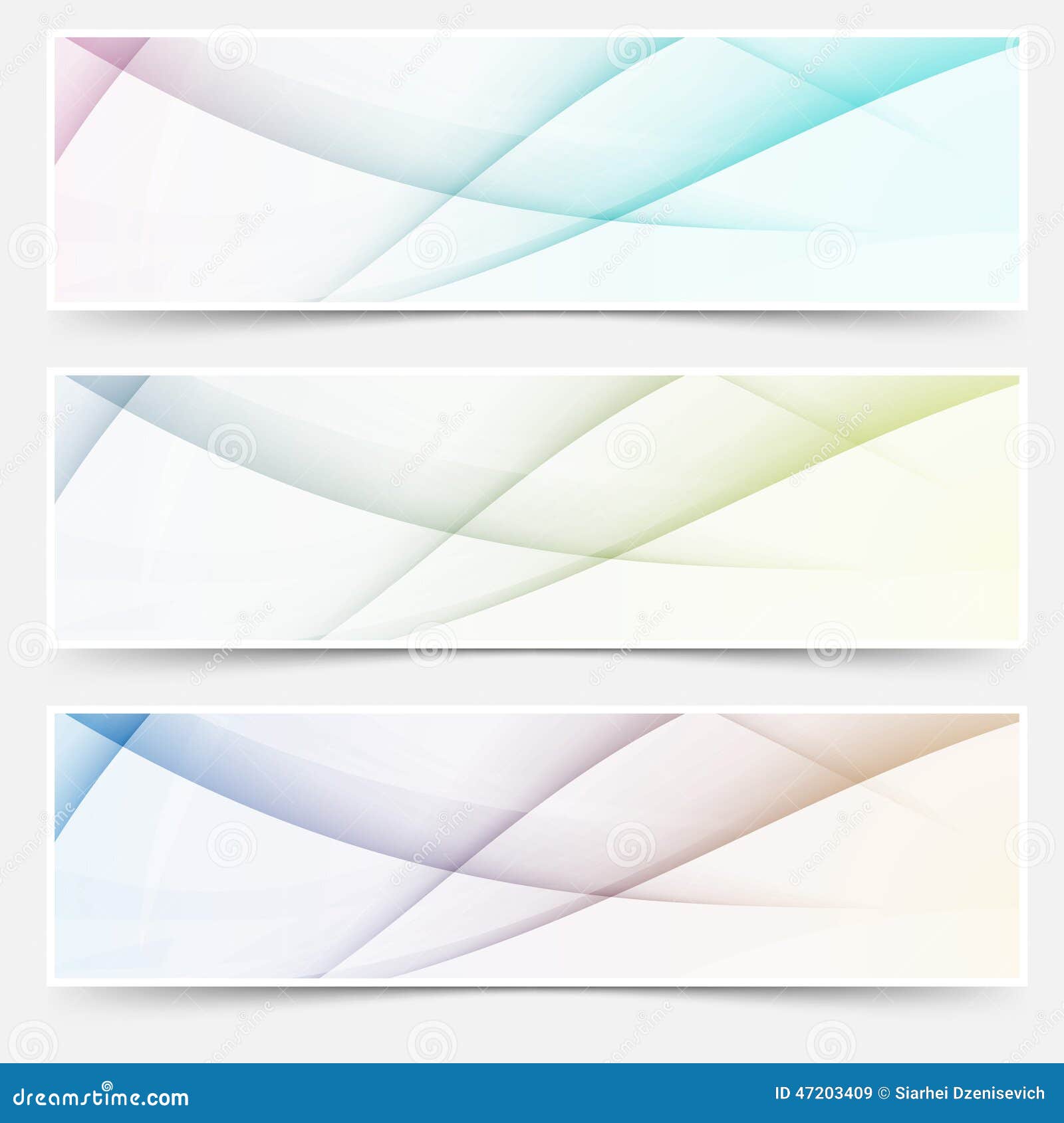 Abstract Swoosh Line Header Web Footer Set Stock Vector - Illustration ...