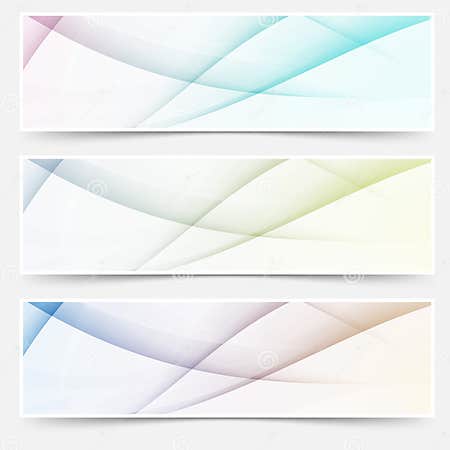 Abstract Swoosh Line Header Web Footer Set Stock Vector - Illustration ...