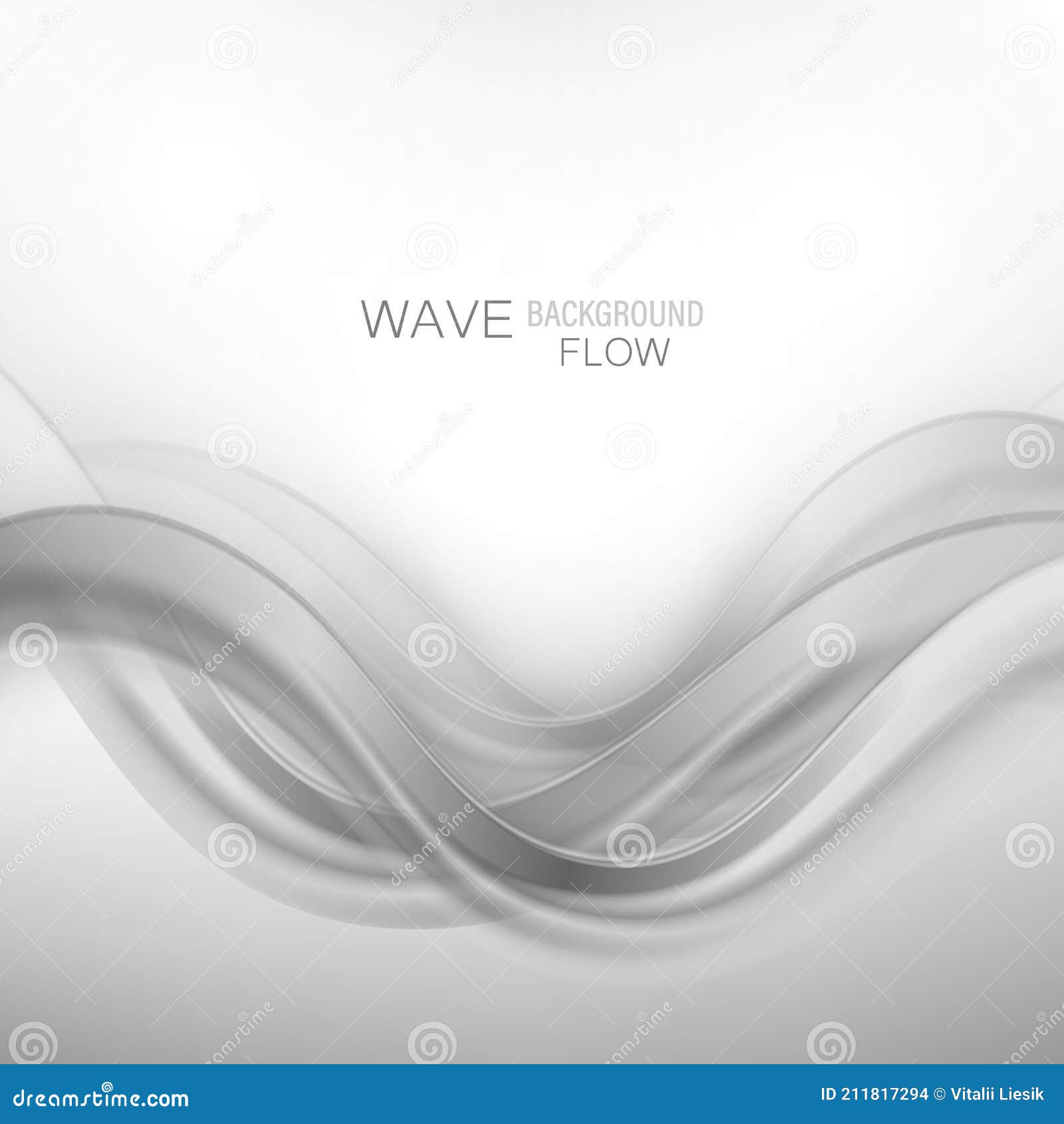 Abstract Swoosh Wave Smoke Border Frame Layout Template. Gray Wave Flow ...