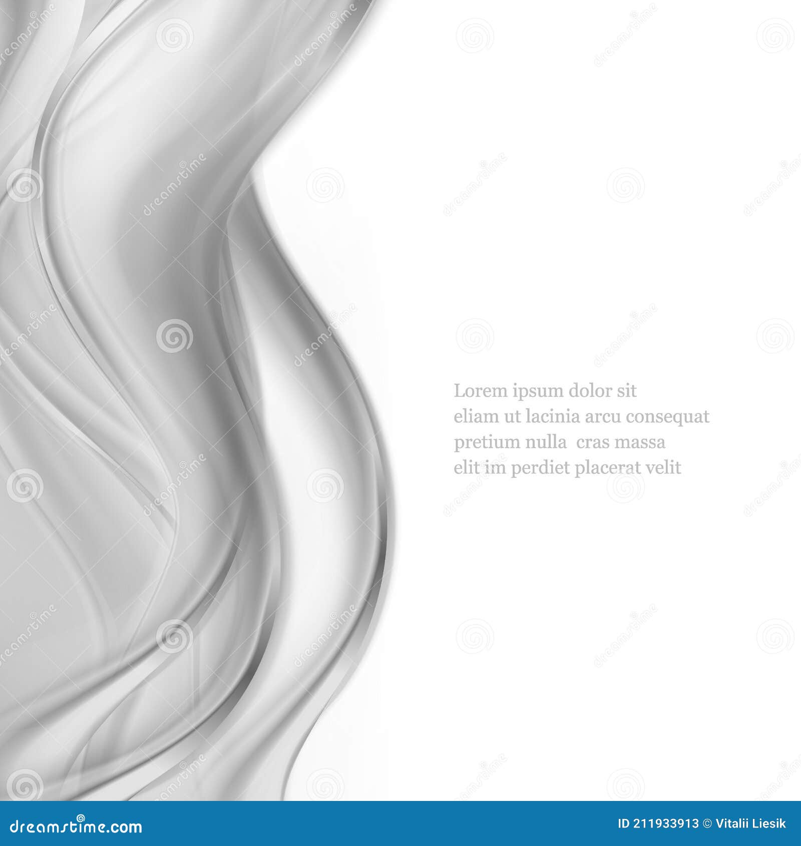 Abstract Swoosh Wave Smoke Border Frame Layout Template. Gray Wave Flow ...