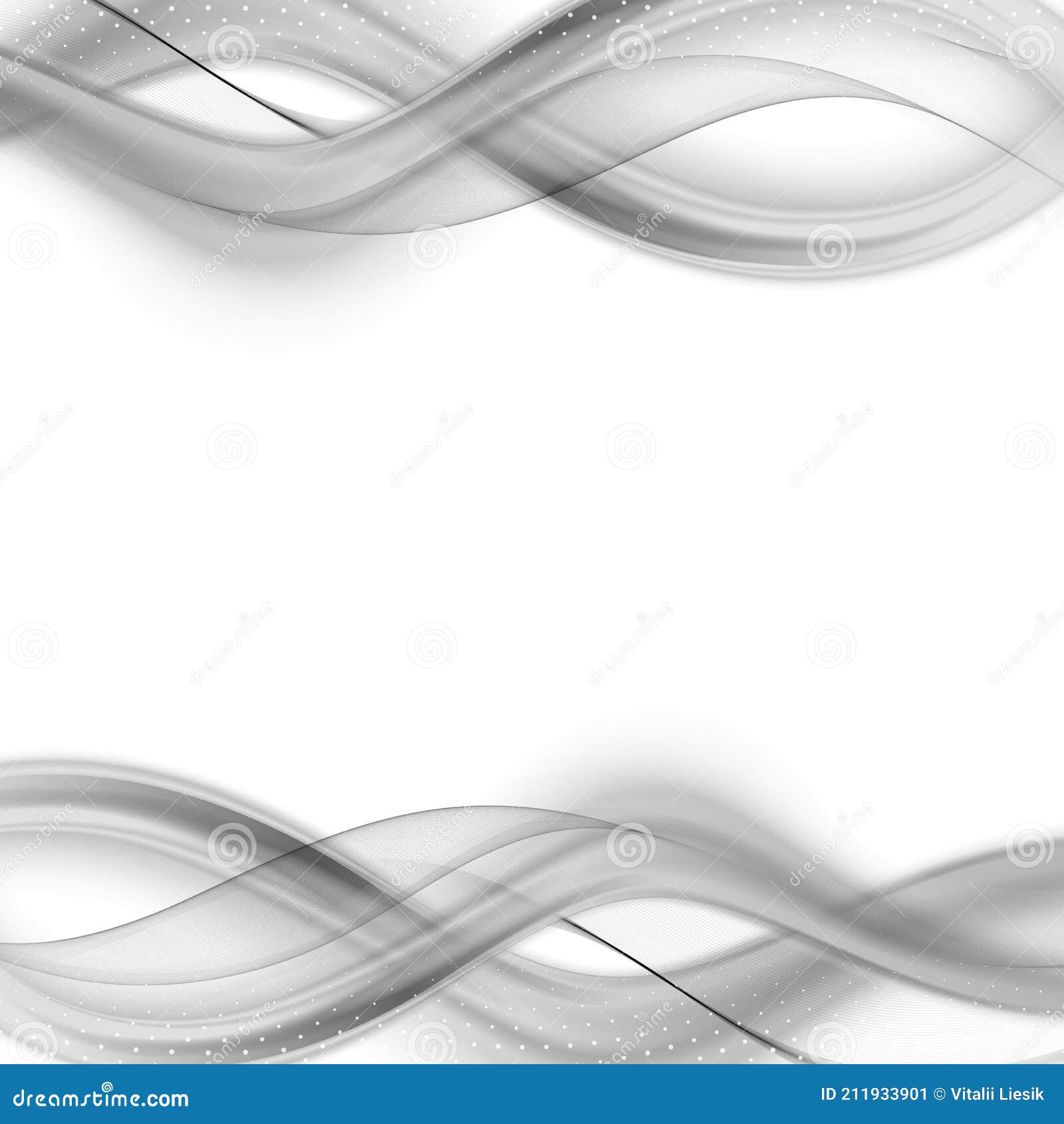 Abstract Swoosh Wave Smoke Border Frame Layout Template. Gray Wave Flow ...