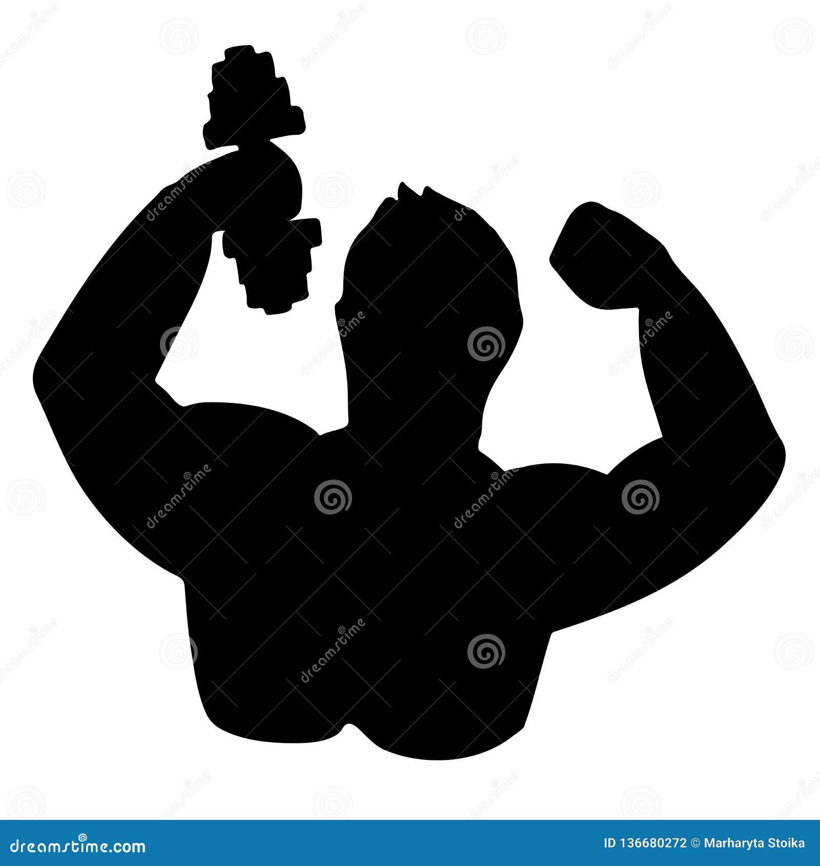 Abstract Symbol of Body Builder. Stock Vector - Illustration of ...