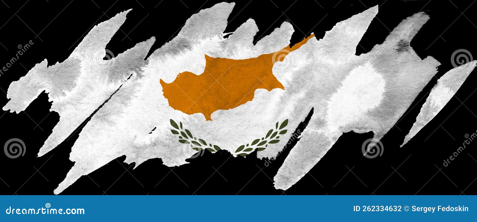 Abstract Symbol of the Flag Cyprus on a Black Background Stock ...