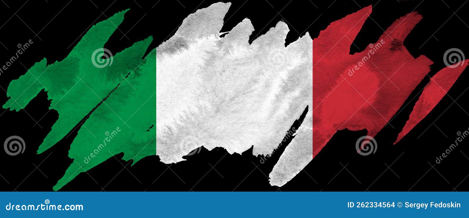 Abstract Symbol of the Flag Italy on a Black Background Stock ...