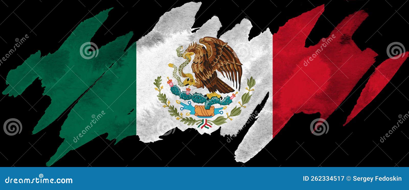 Abstract Symbol of the Flag Mexico on a Black Background Stock ...