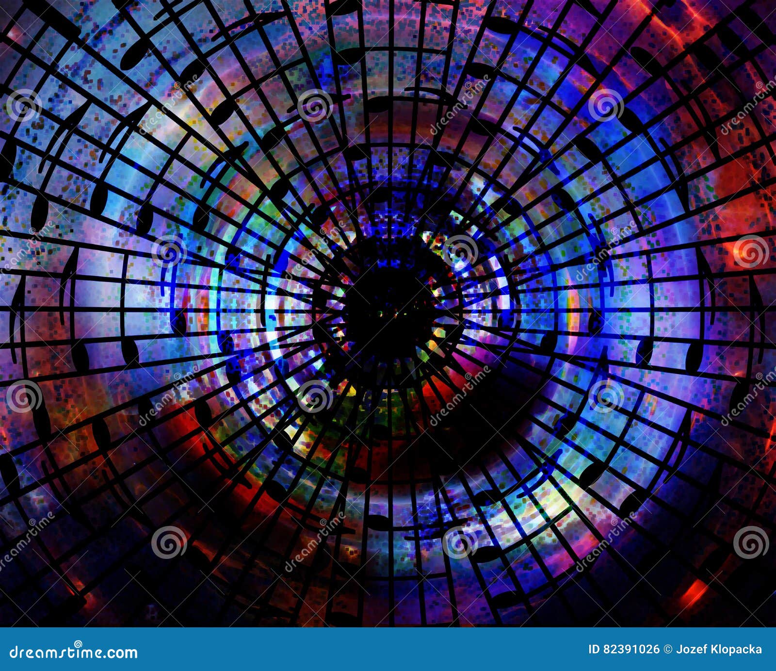 Abstract Symbol of Music. Mosaic Structure and Music Note, Computer ...