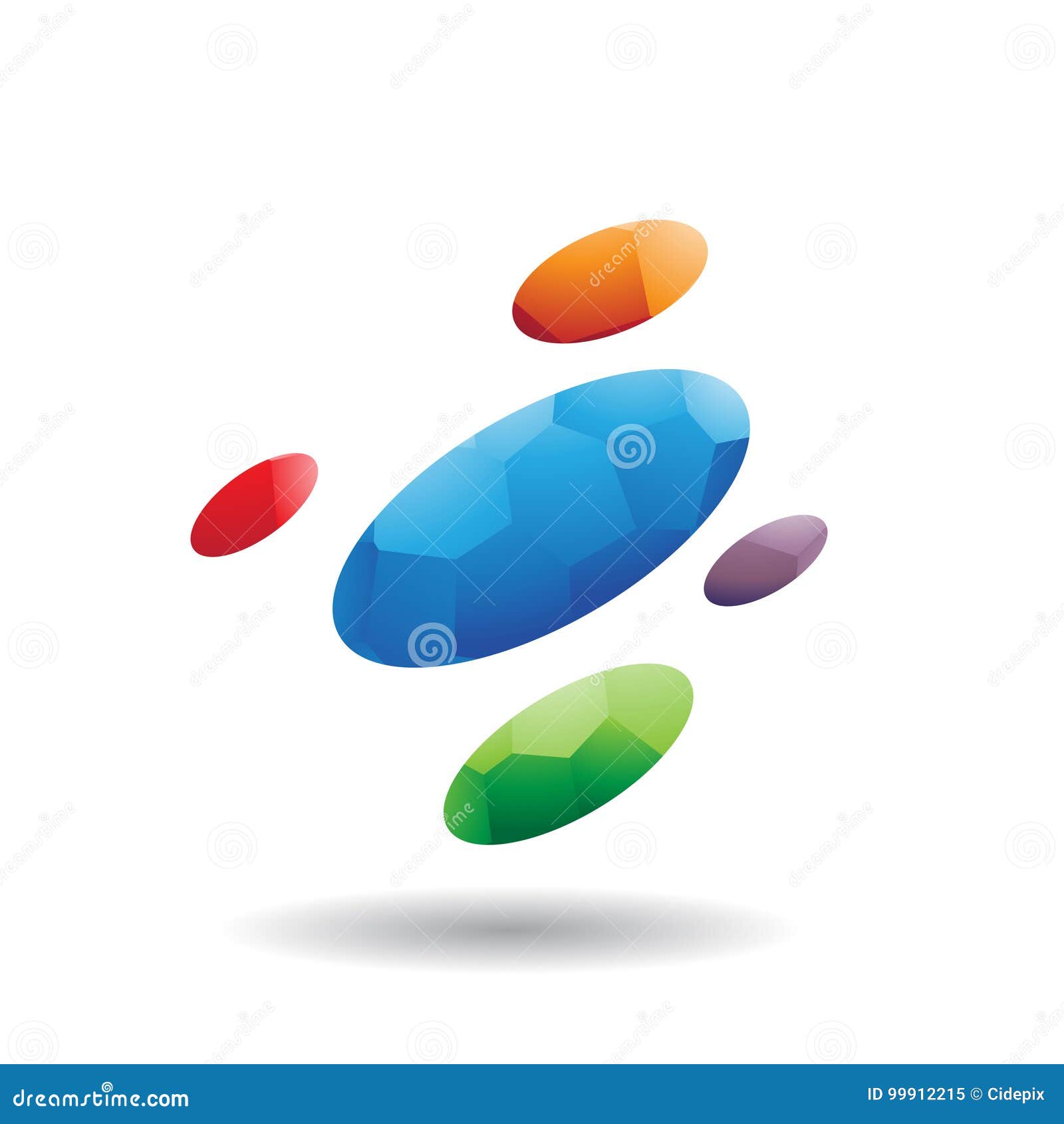 Abstract Symbol of Oval Dots Icon with Mosaic Pattern Stock Vector ...