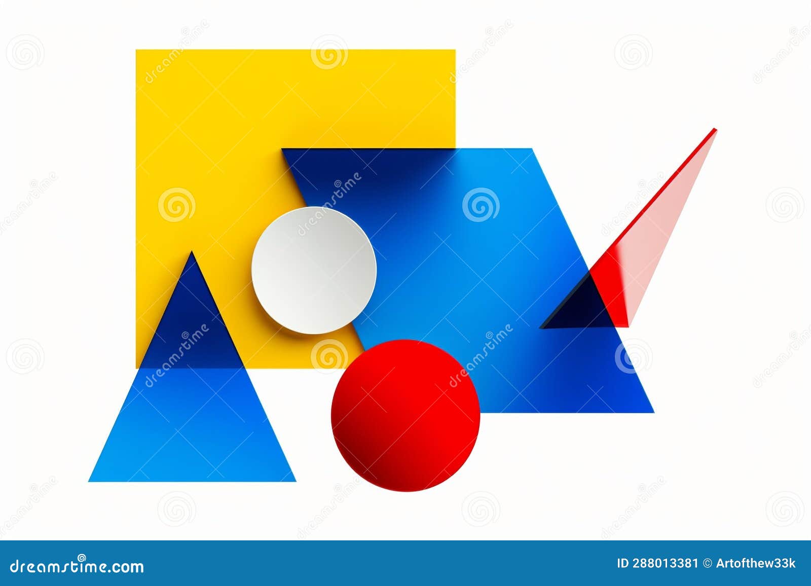 Abstract Symbol Showdown: Blue Square, Yellow Triangle, and Red Circle ...