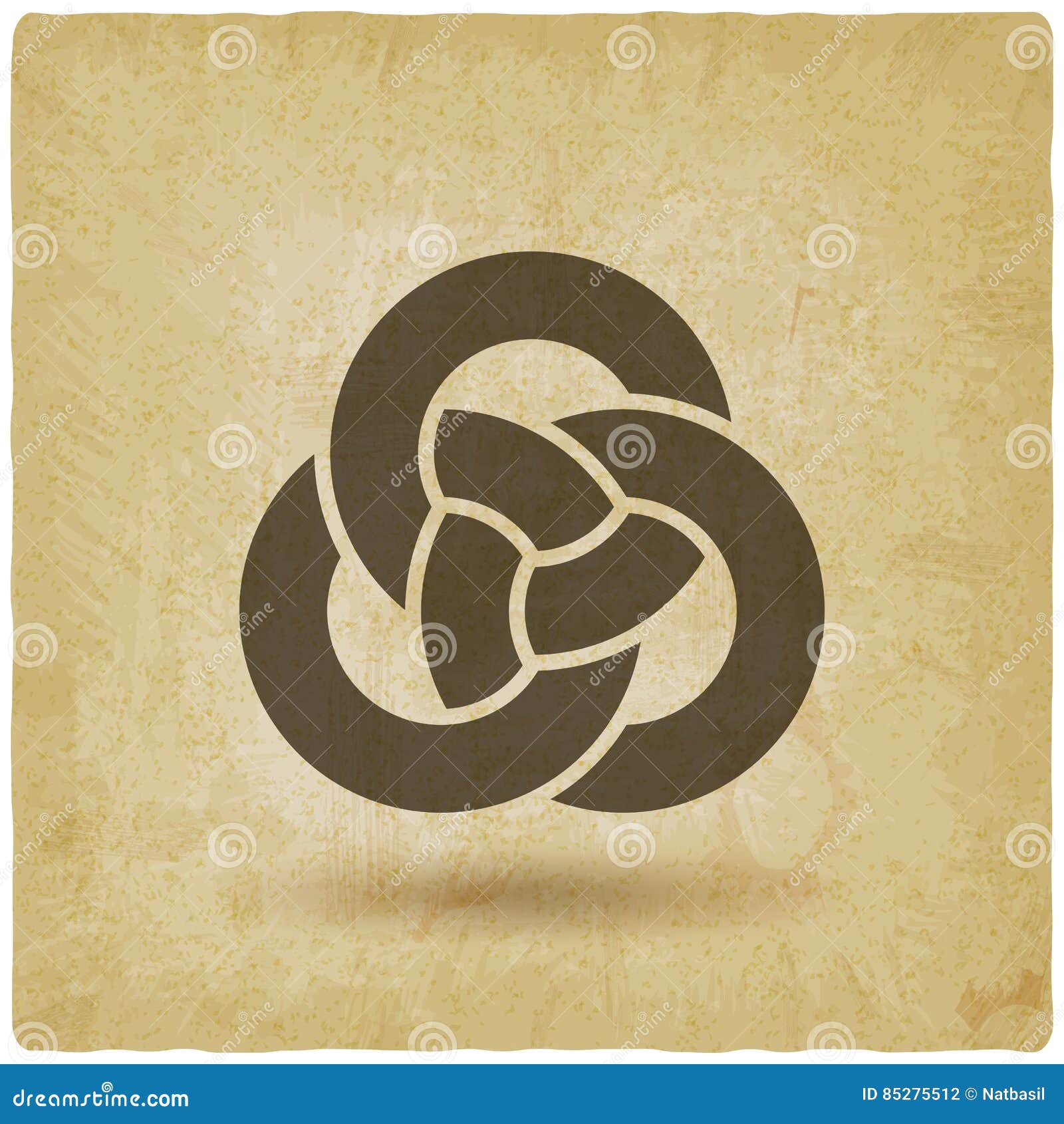 Three Interlocking Rings Simple Black Silhouette. Cartoon Vector ...