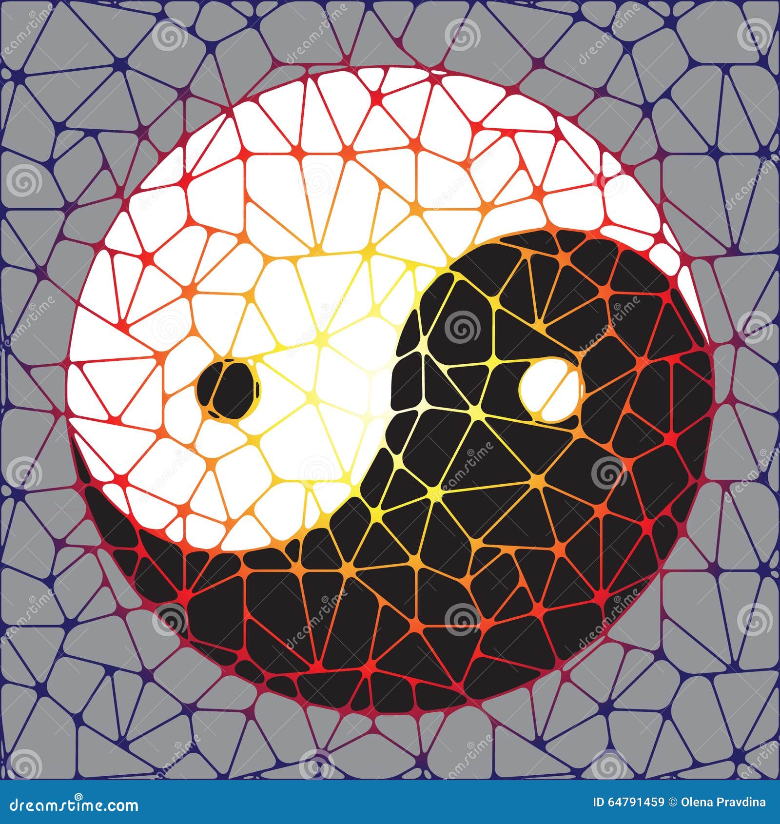 Abstract Symbol of Yin Yang. Stock Vector - Illustration of picturesque ...