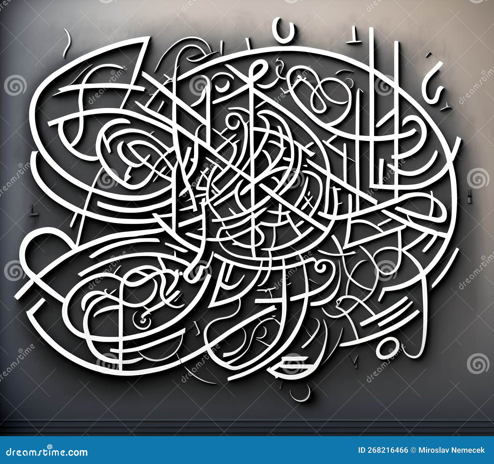 Abstract Symbols Drawing on Wall, Generative AI Illustration Stock ...