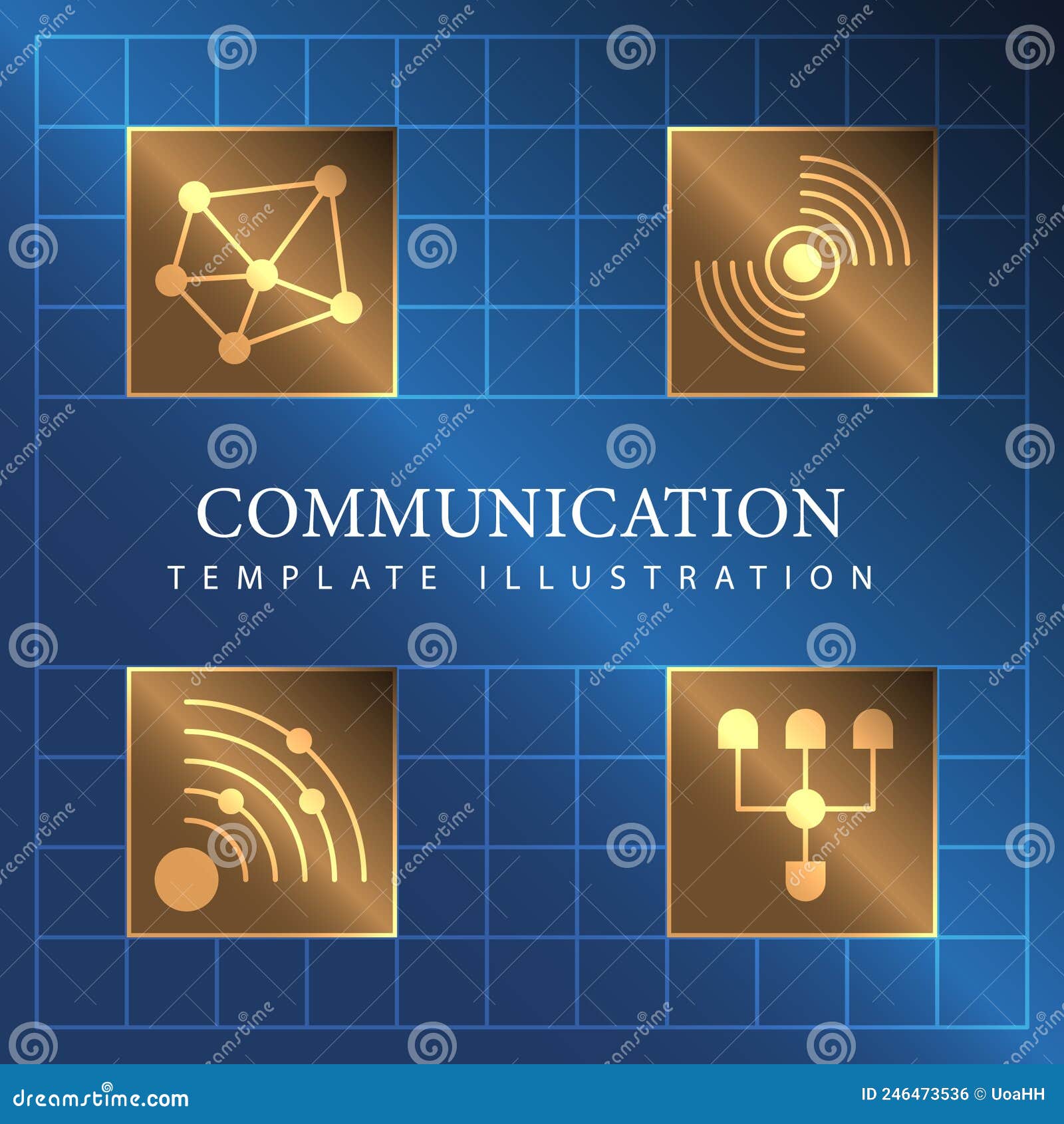 Abstract Symbols Of Means And Ways Of Communication. Modern Trendy ...