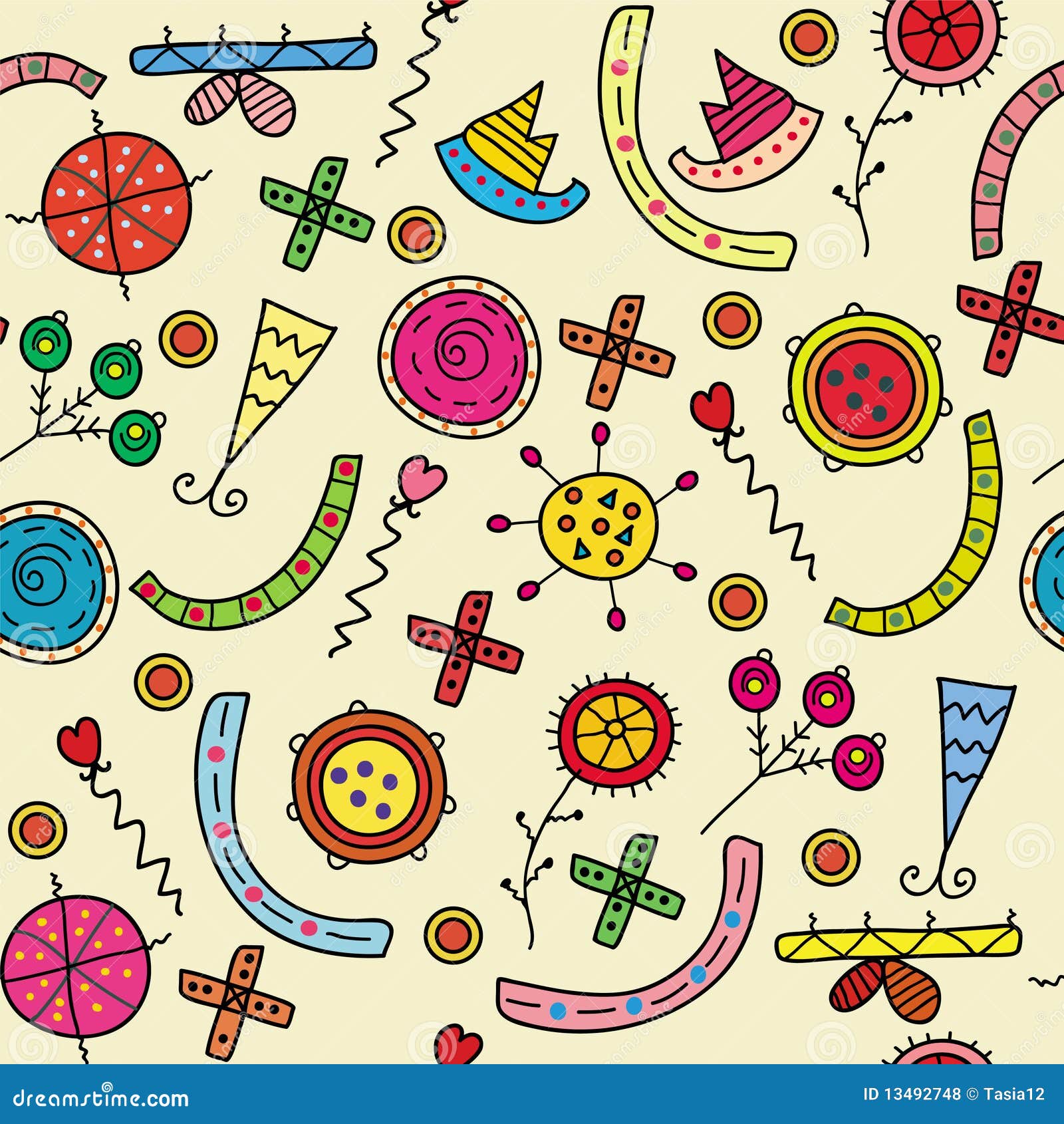 Abstract Symbols Seamless Pattern Stock Vector - Illustration of ...