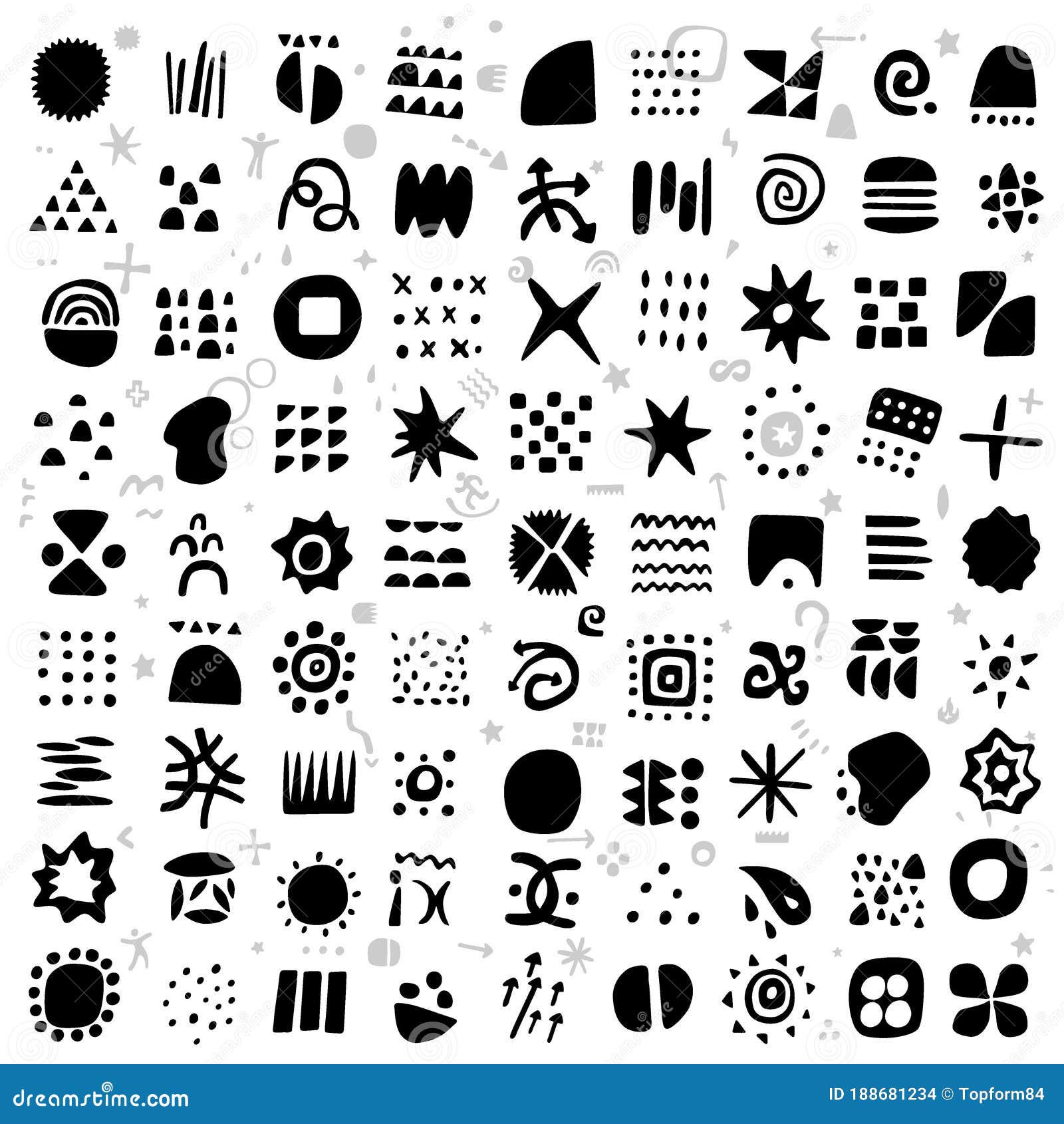 Abstract Symbols and Signs - Vector Icon Set Stock Vector ...