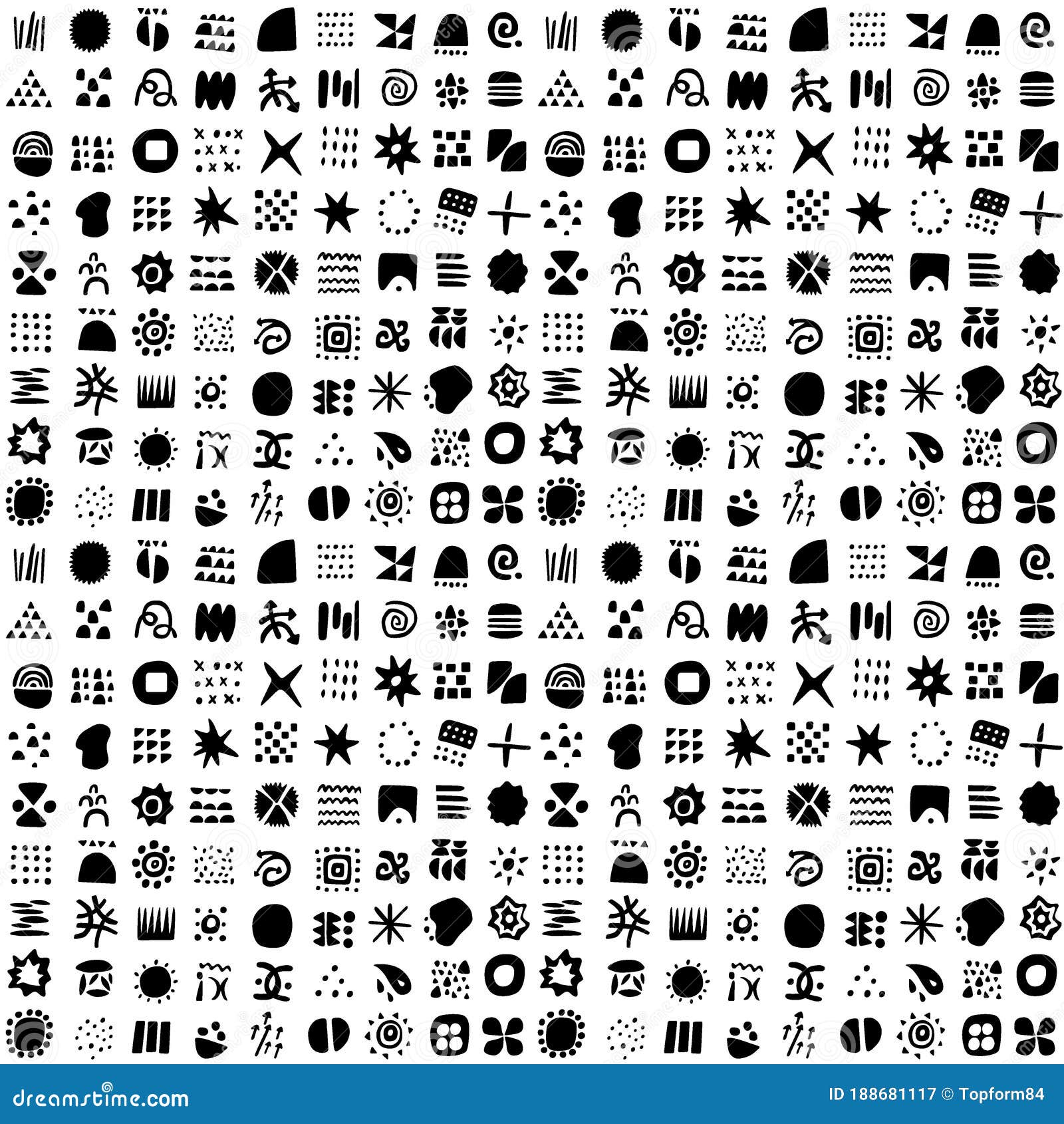 Abstract Symbols and Signs - Vector Seamless Background Stock Vector ...
