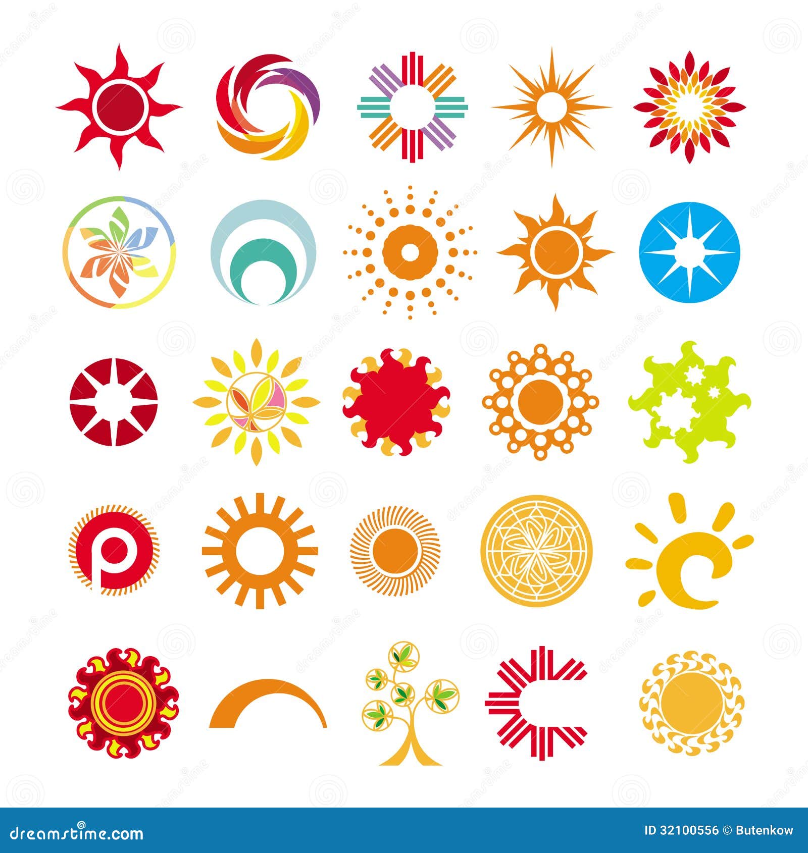 Abstract Symbols of the Sun Stock Vector - Illustration of circle ...