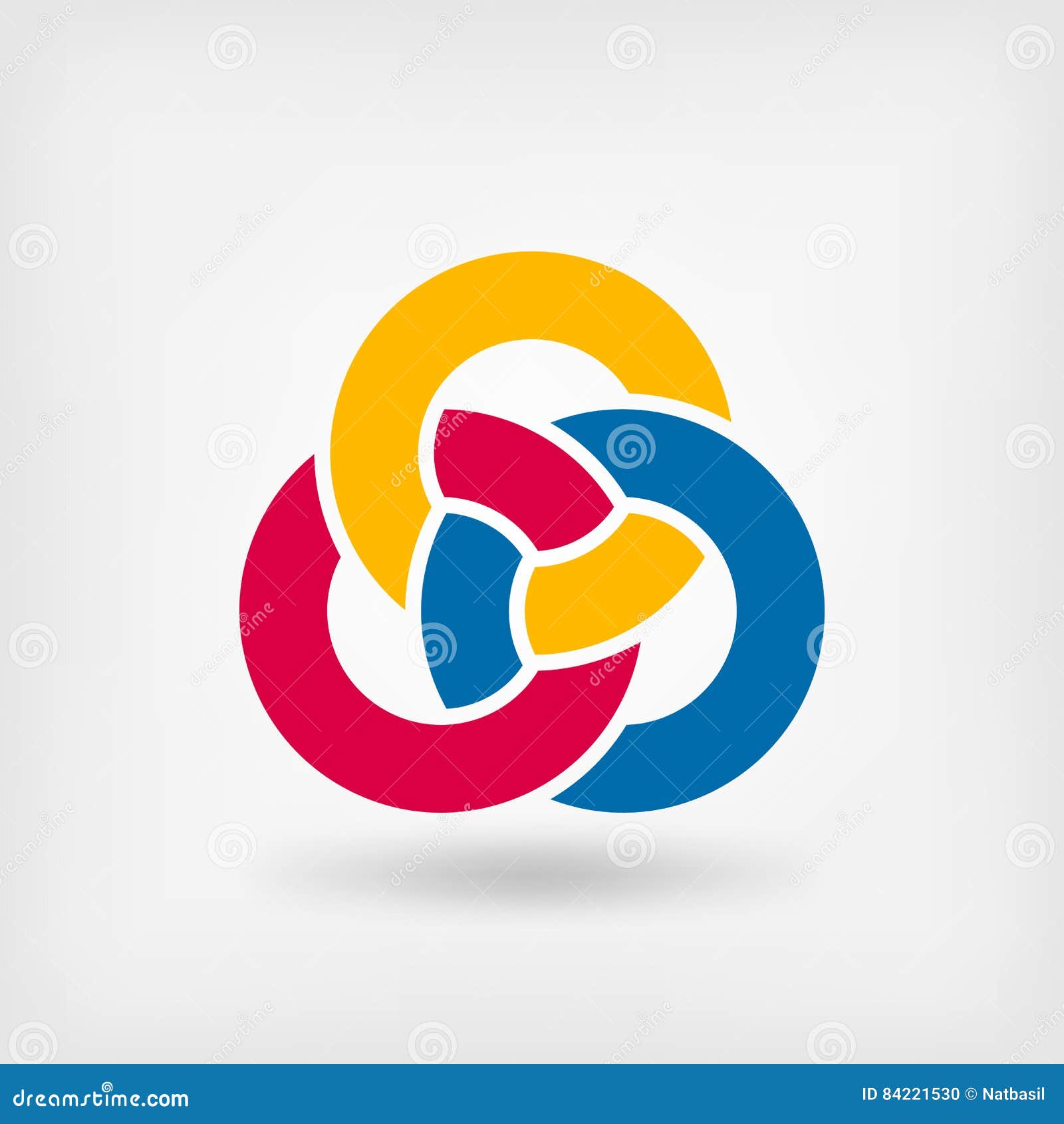 Abstract Symbool Drie Met Elkaar Verbindende Ringen Vector Illustratie ...