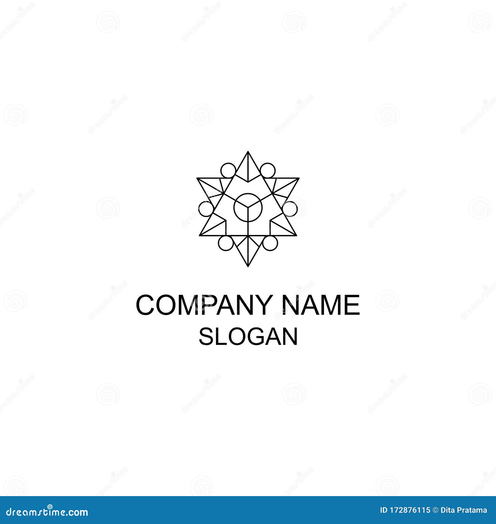 Abstract Symmetric Geometric Logo, with Basic Shape Stock Vector ...