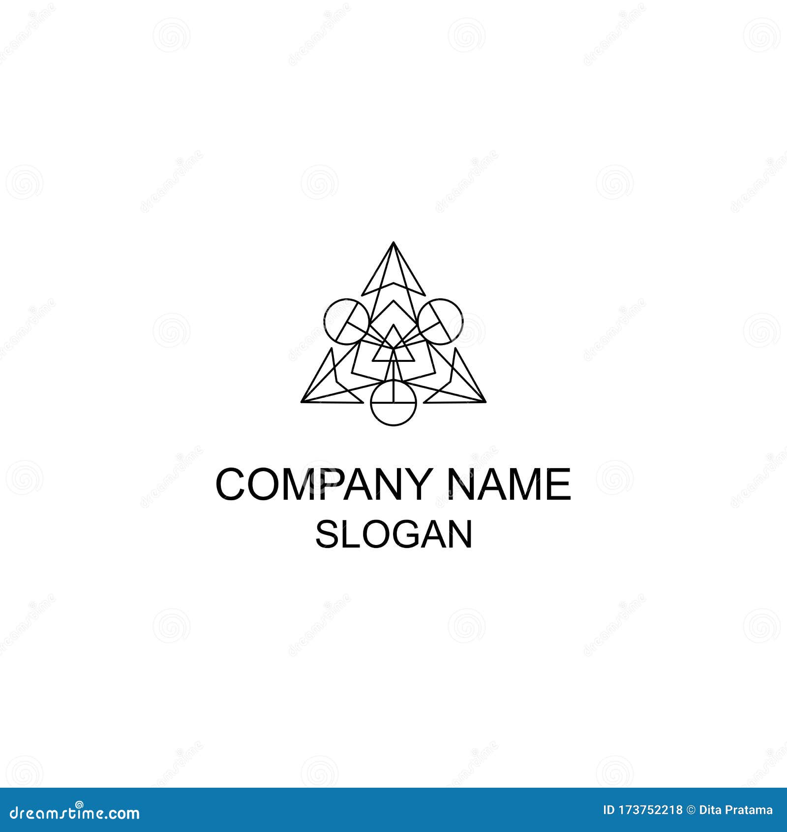 Abstract Symmetric Geometric Logo, with Basic Shape Stock Vector ...