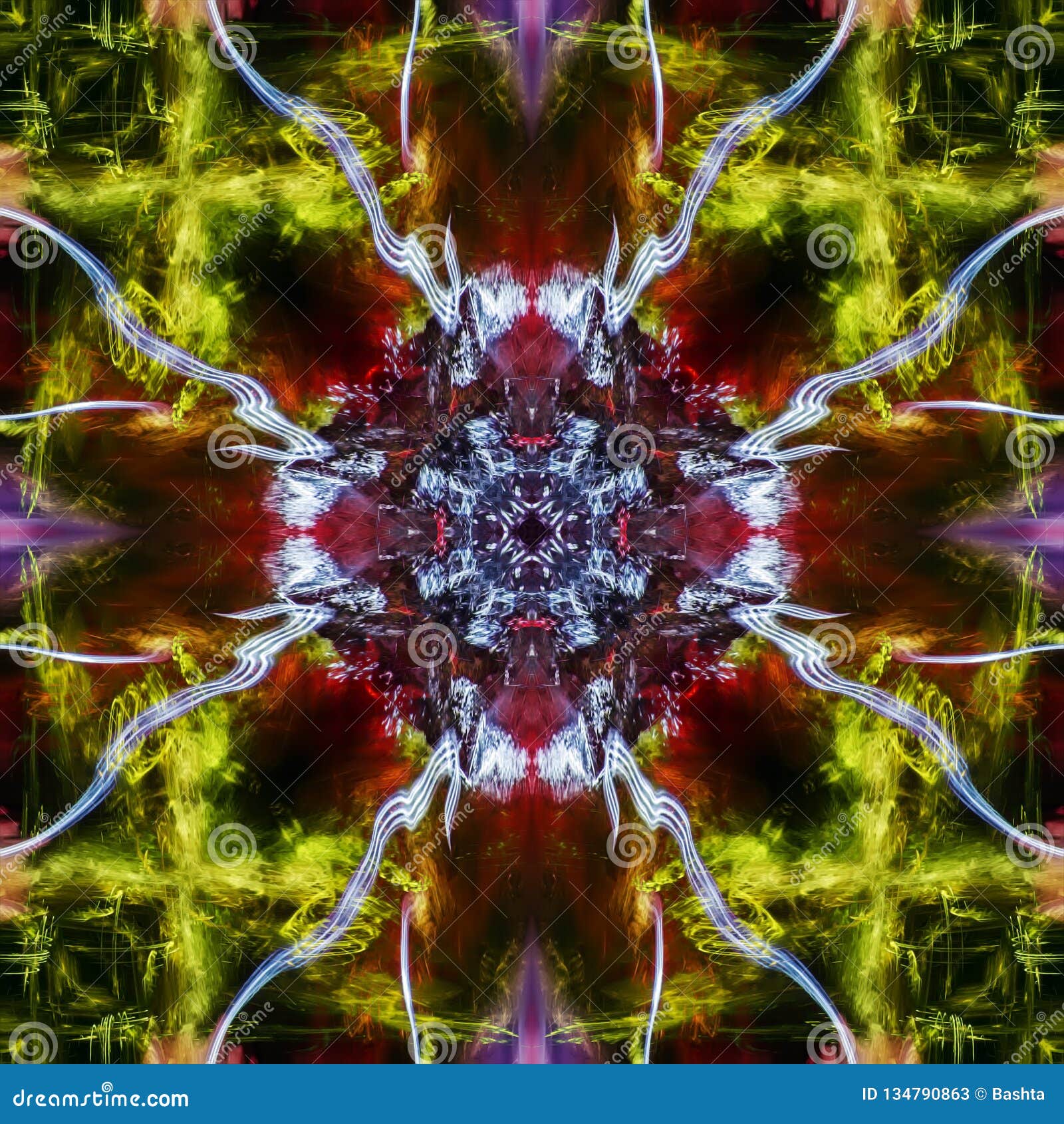 Art Psychedelic Pattern. Abstract Symmetric Colorful Background. Stock ...