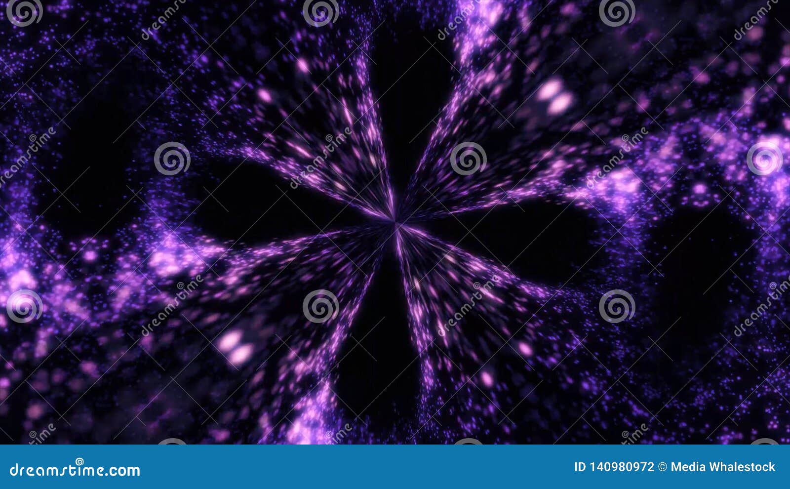 Abstract Symmetric Pattern of Purple Feathers on Black Background ...