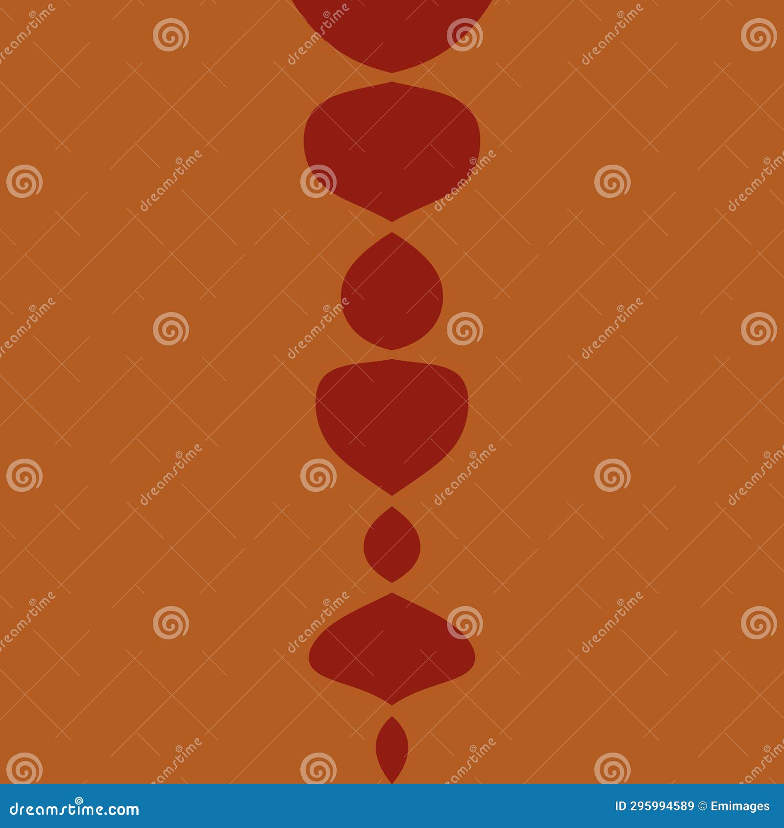 Abstract Red Symmetrical Shapes Design on Orange Background Stock ...