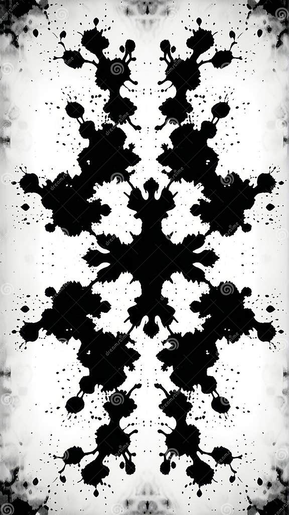 Abstract Symmetrical Inkblot Pattern on White Background Stock Image ...