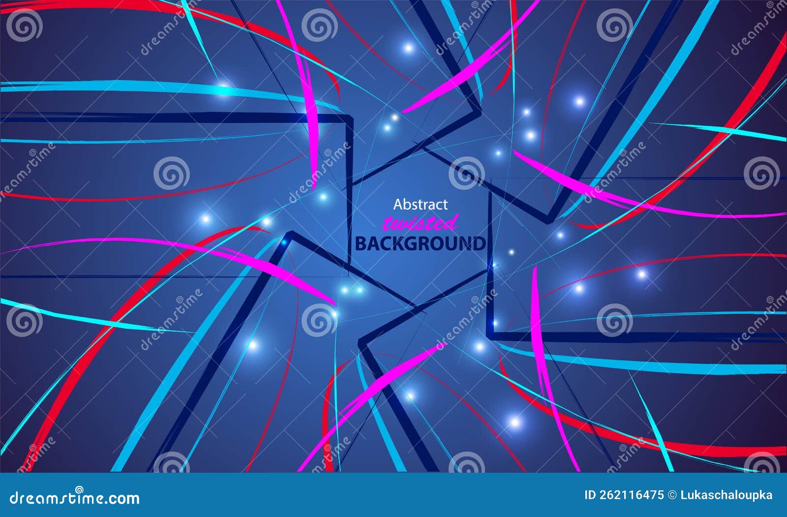 Abstract Symmetrical Modern Vector Background with Twisted Line in Blue ...