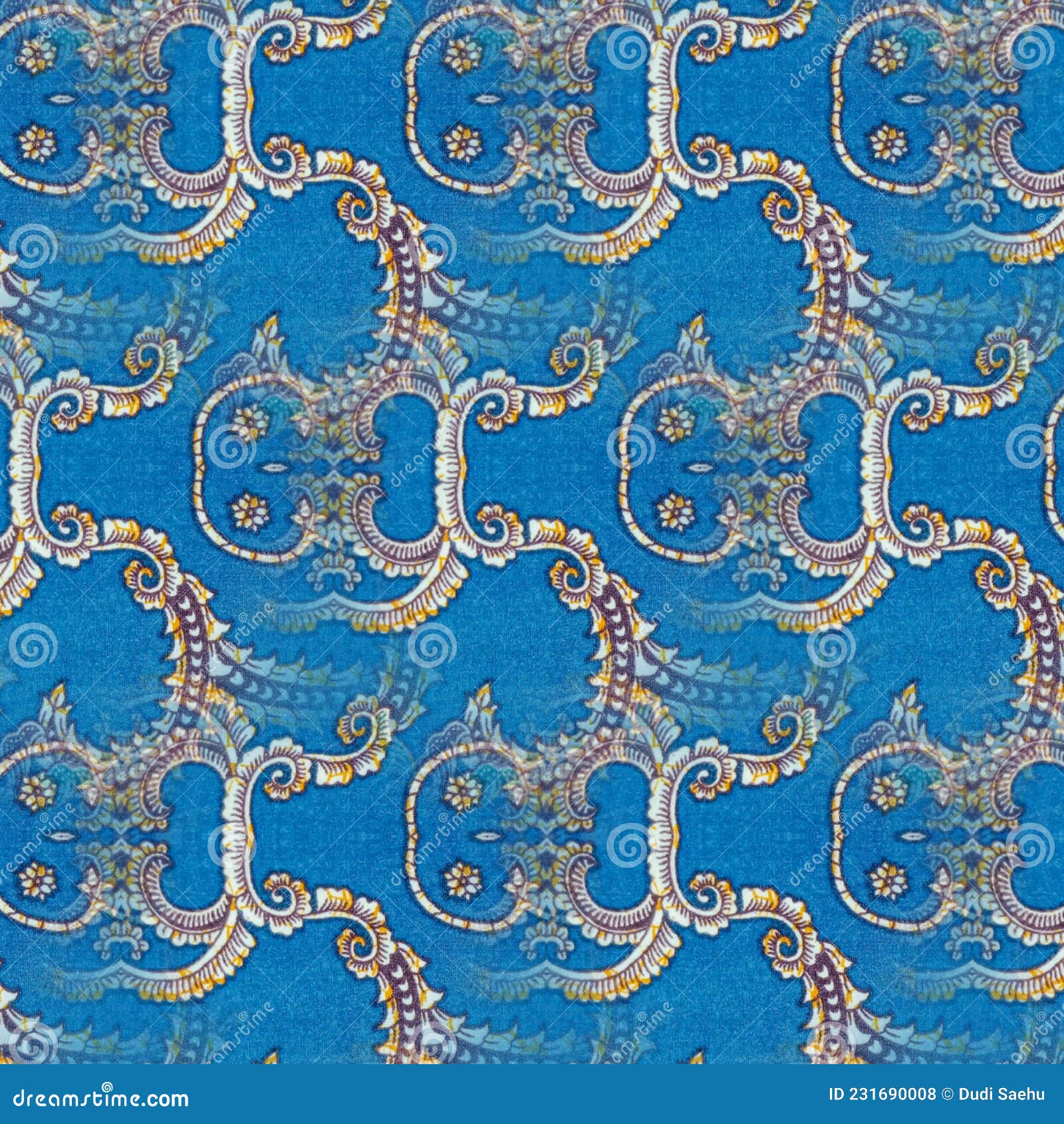 Abstract Symmetrical Pattern of Indonesian Batik in Blue, Batik Pattern ...