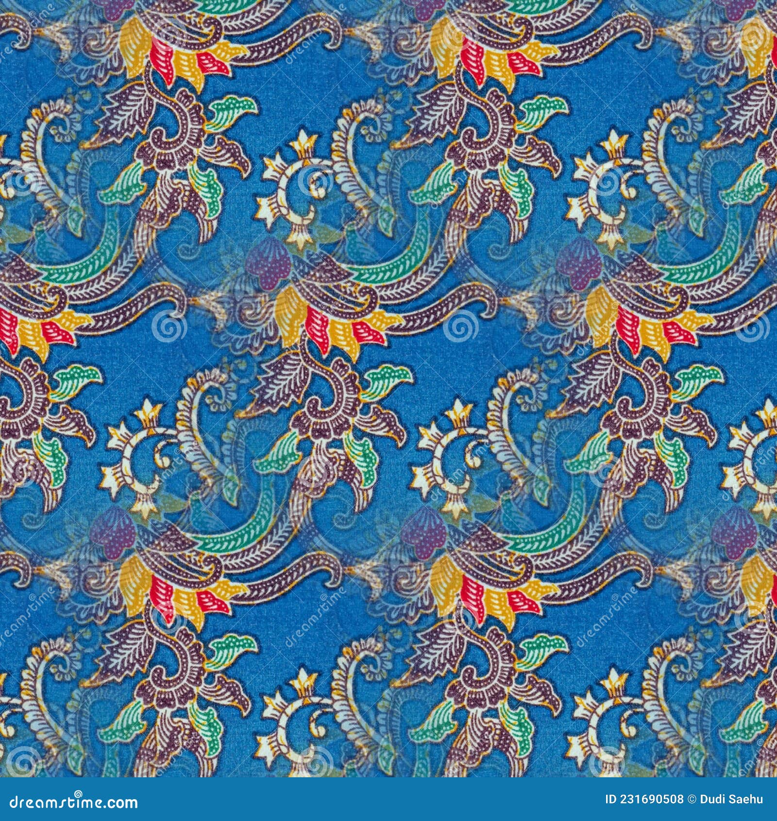 Abstract Symmetrical Pattern of Indonesian Batik in Blue, Batik Pattern ...