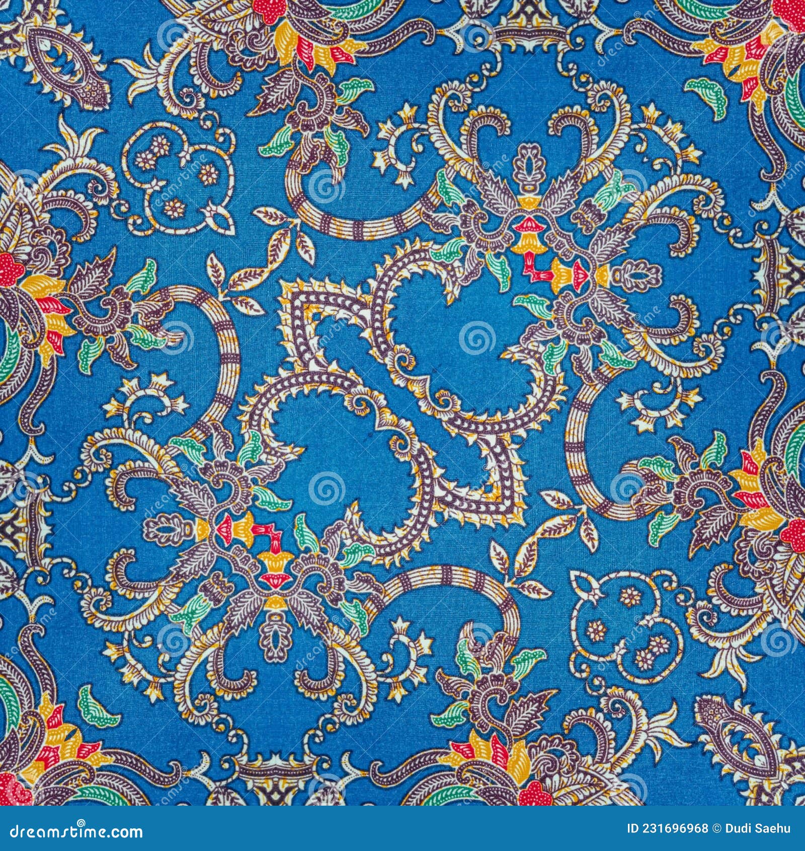 Abstract Symmetrical Pattern Of Indonesian Batik In Blue, Batik Pattern ...