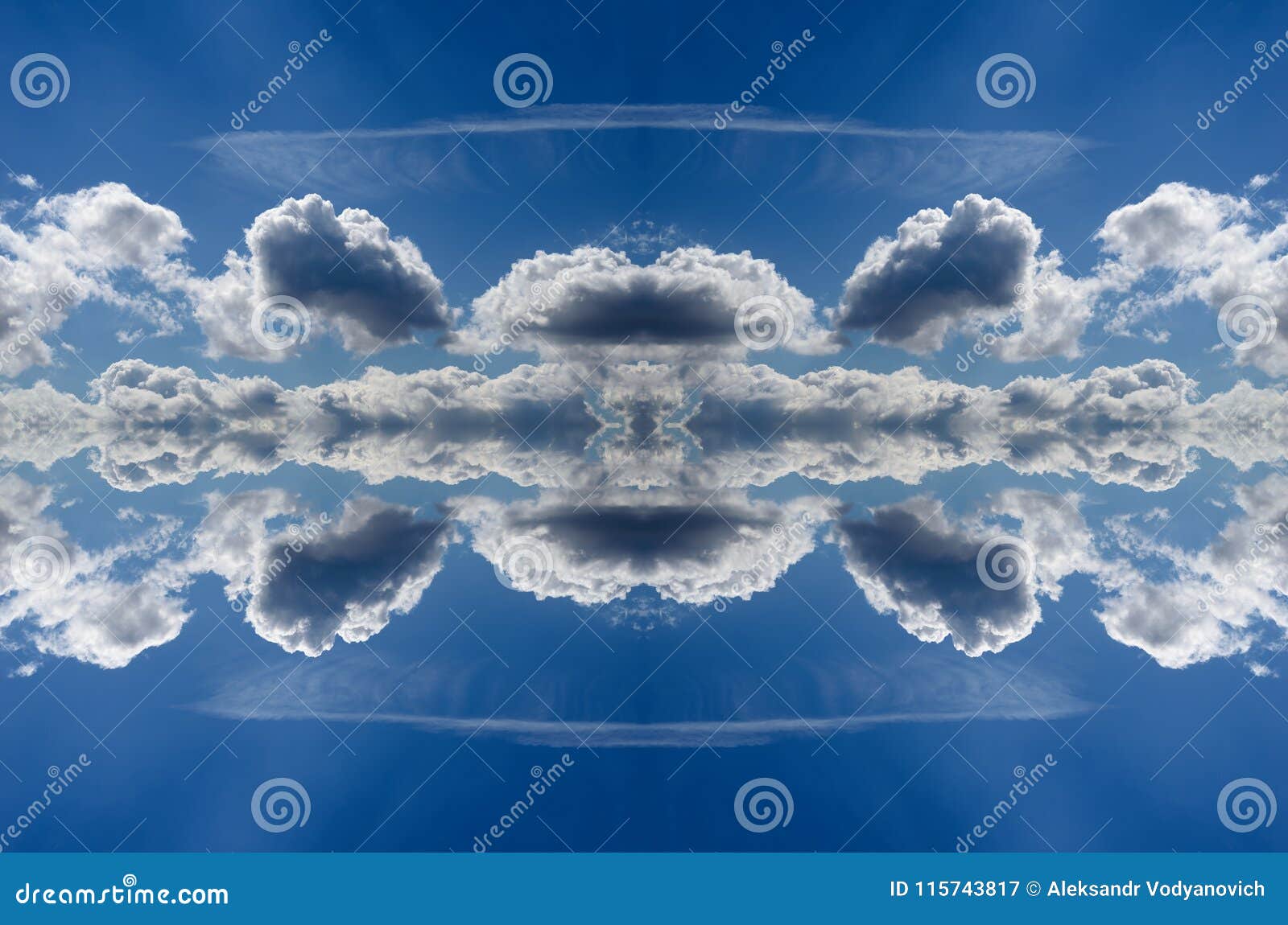 Abstract Symmetrical Pattern Made of Clouds of Different Shapes Stock ...