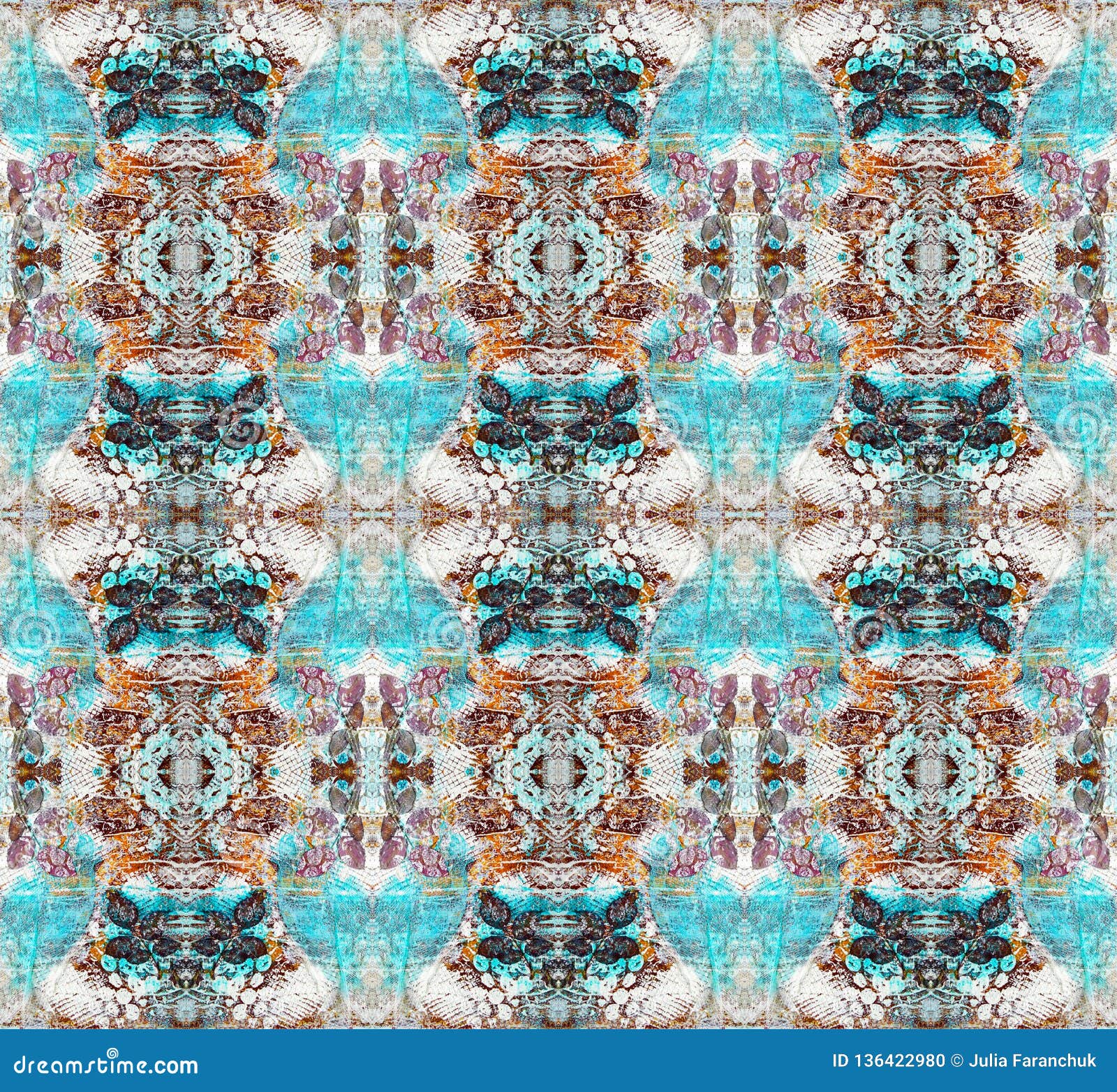 Abstract Symmetrical Pattern. Seamless Pattern. Based on Scrapbook ...