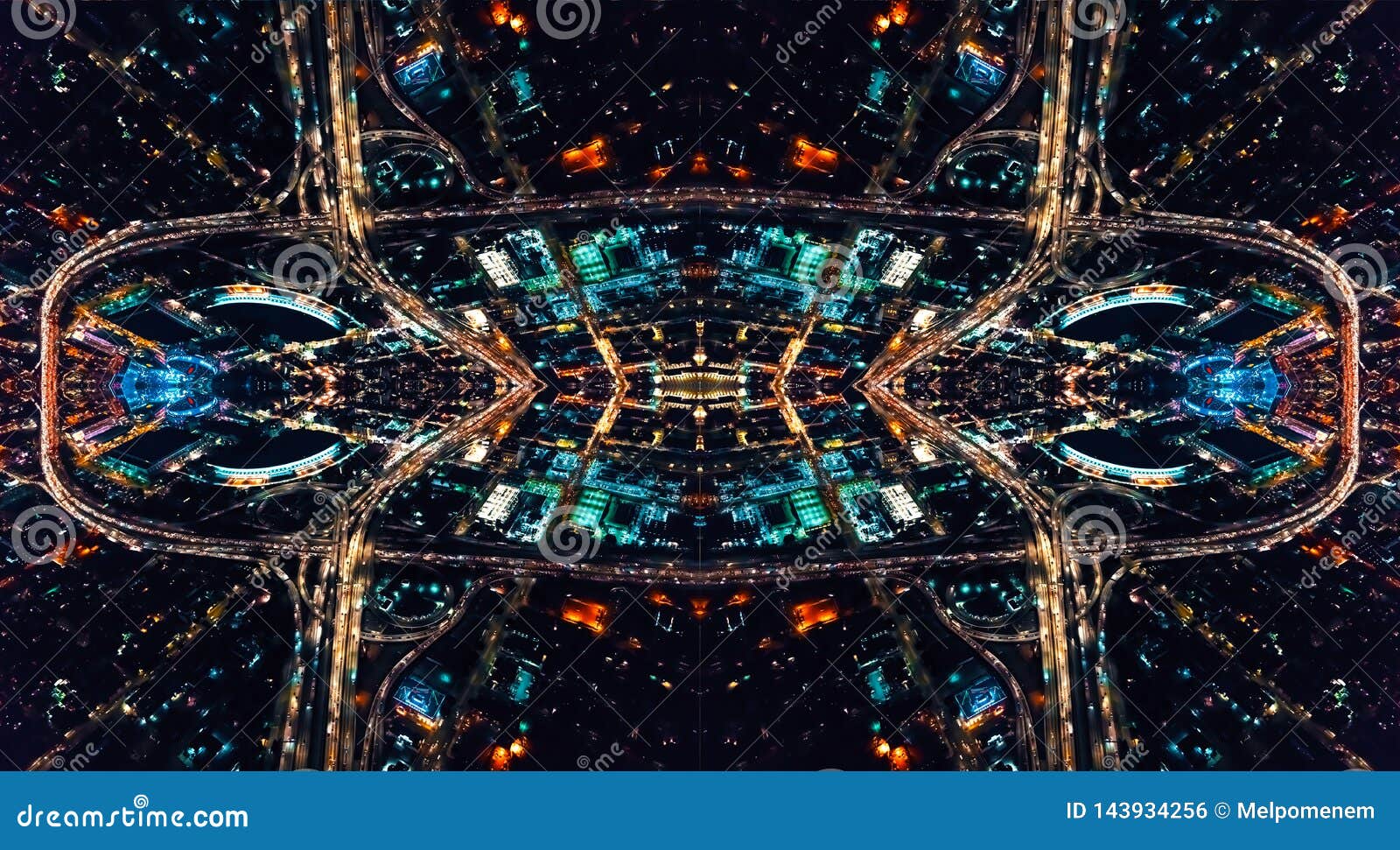 Abstract Symmetrical Urban Grid Cityscape Stock Illustration ...