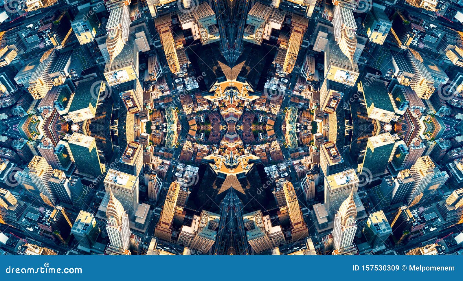 Abstract Symmetrical Urban Grid Cityscape Stock Illustration ...