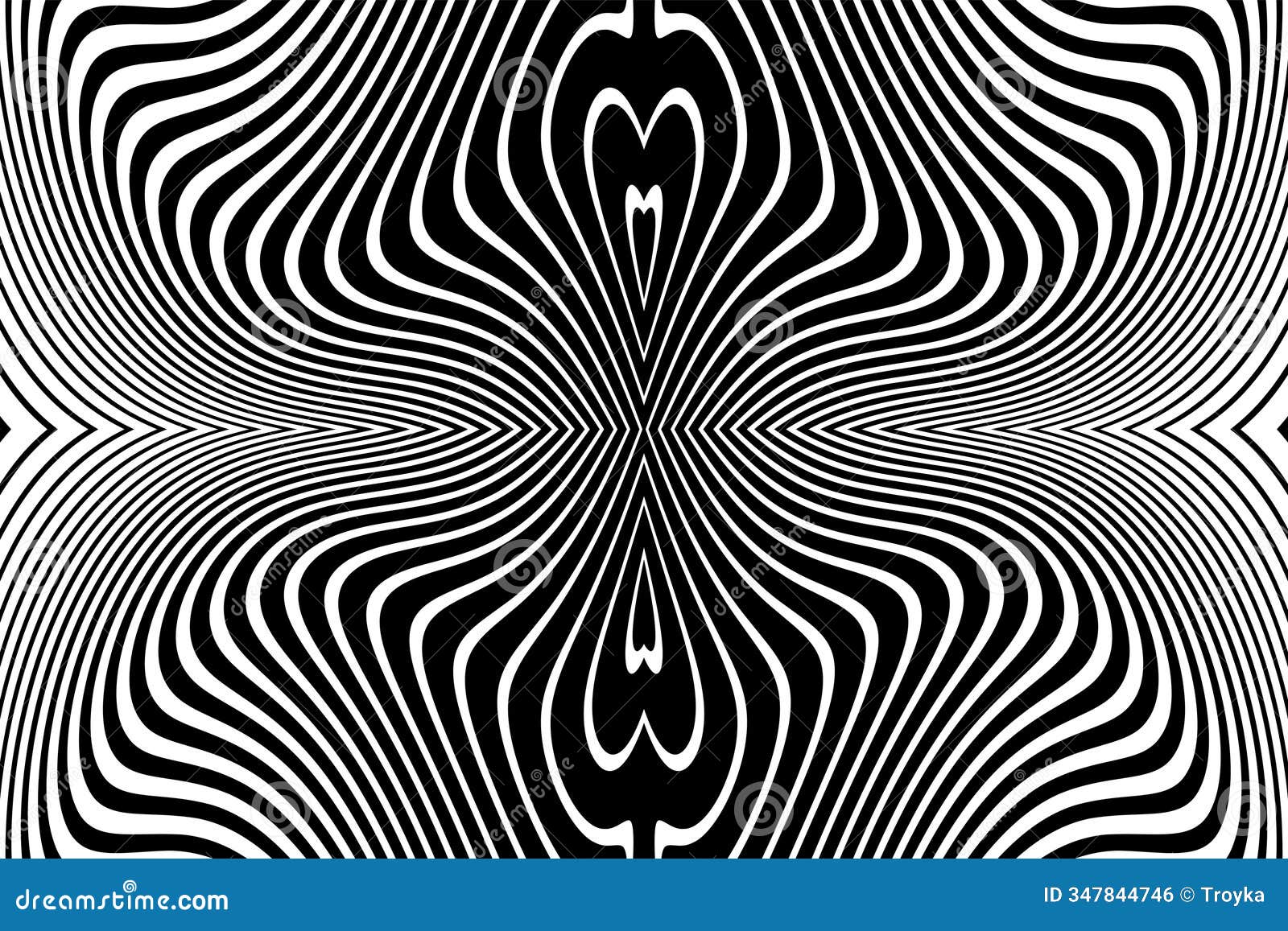 Abstract Symmetrical Texture: White Intertwining Lines On Black ...