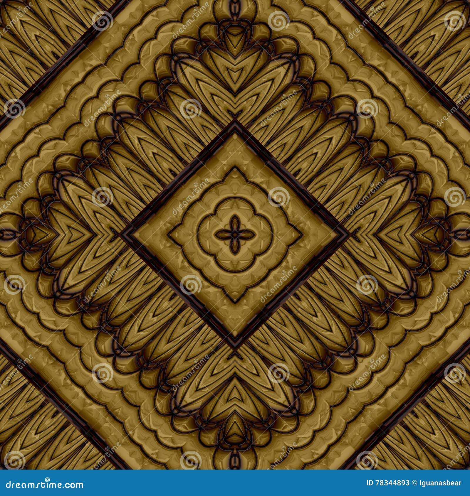 Abstract Symmetrical Wavy Seamless Pattern Stock Illustration ...