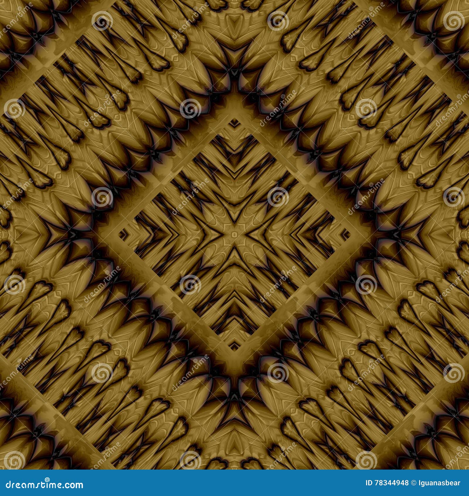 Abstract Symmetrical Wavy Seamless Pattern Stock Illustration ...