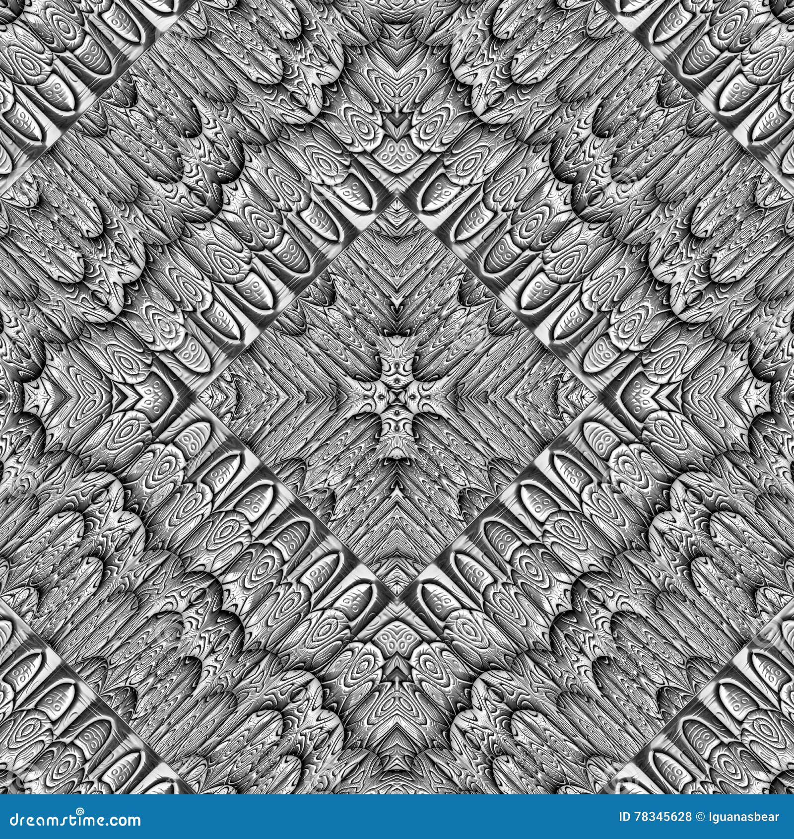 Abstract Symmetrical Wavy Seamless Pattern Stock Illustration ...