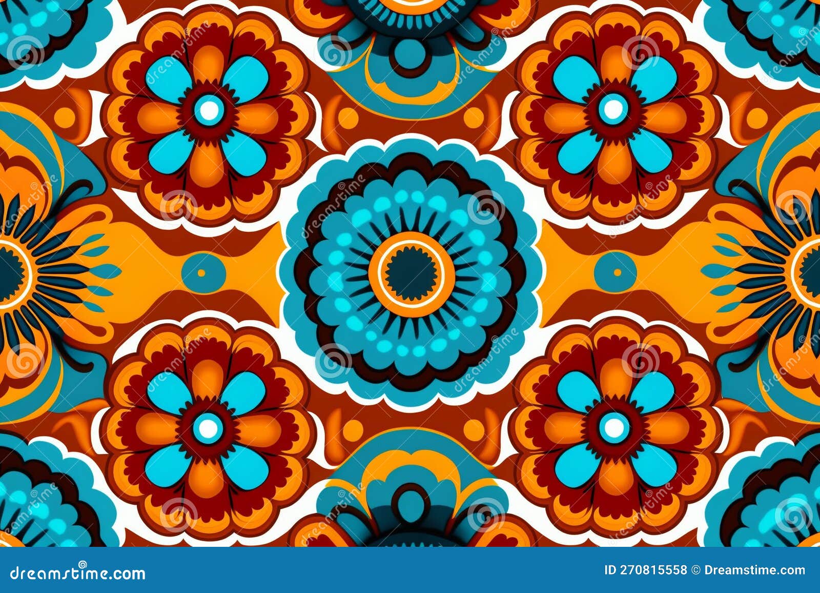 Abstract Symmetry Colorful Flowers Pattern Background Stock Photo ...