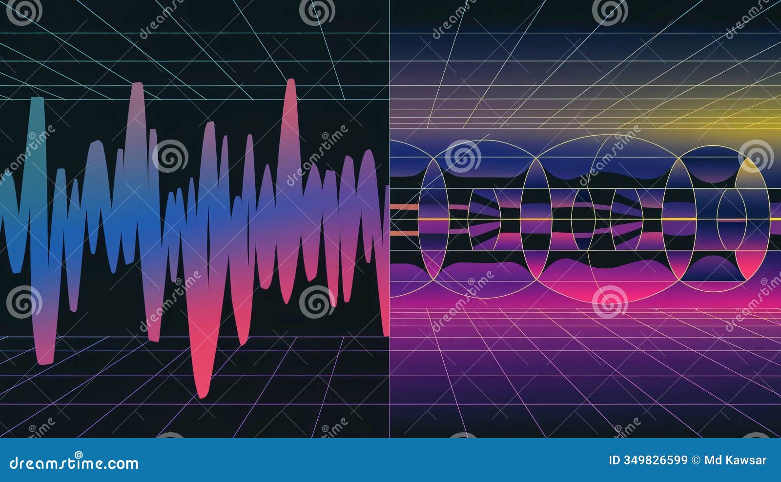 Abstract Synthwave Background, Retro Waveform and High Quality Image ...