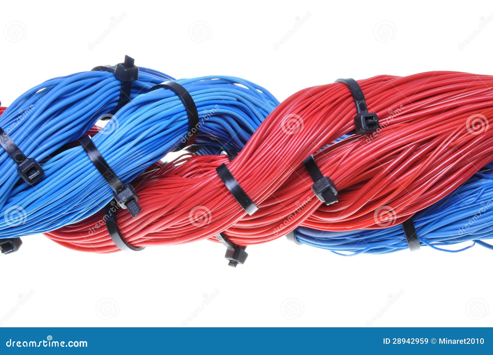 Abstract System of Blue and Red Cables Stock Image - Image of ethernet ...