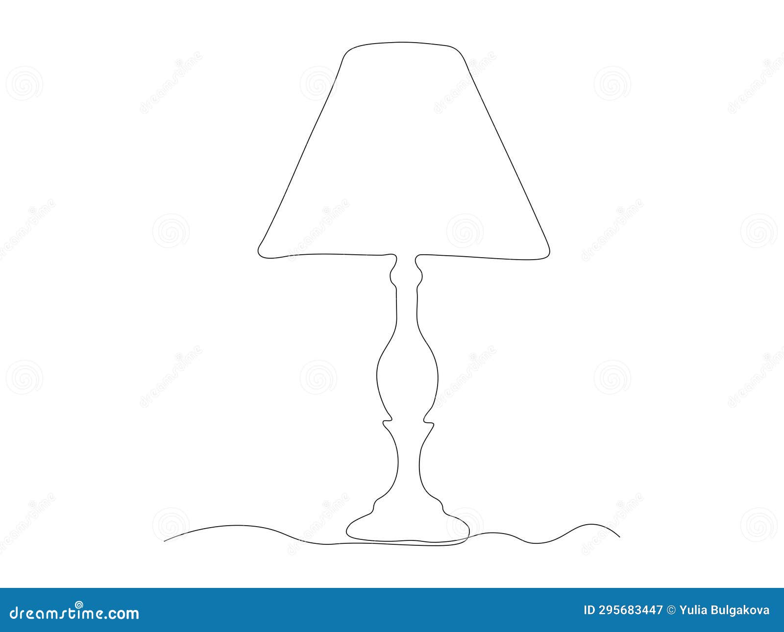 Abstract Table Lamp with Lampshade Continuous One Line Art Drawing ...
