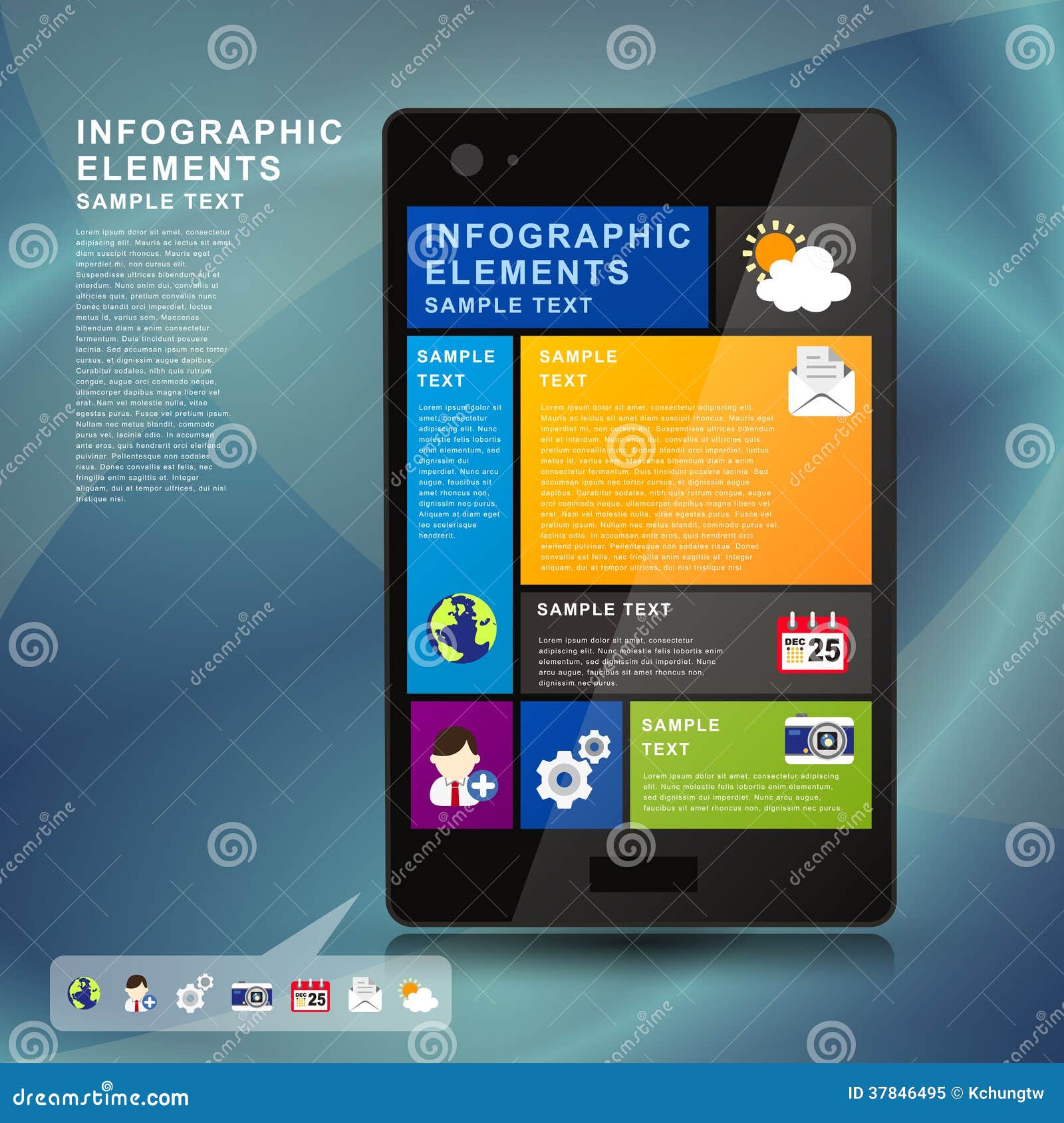 Abstract Tablet Infographics Stock Vector - Illustration of modern ...