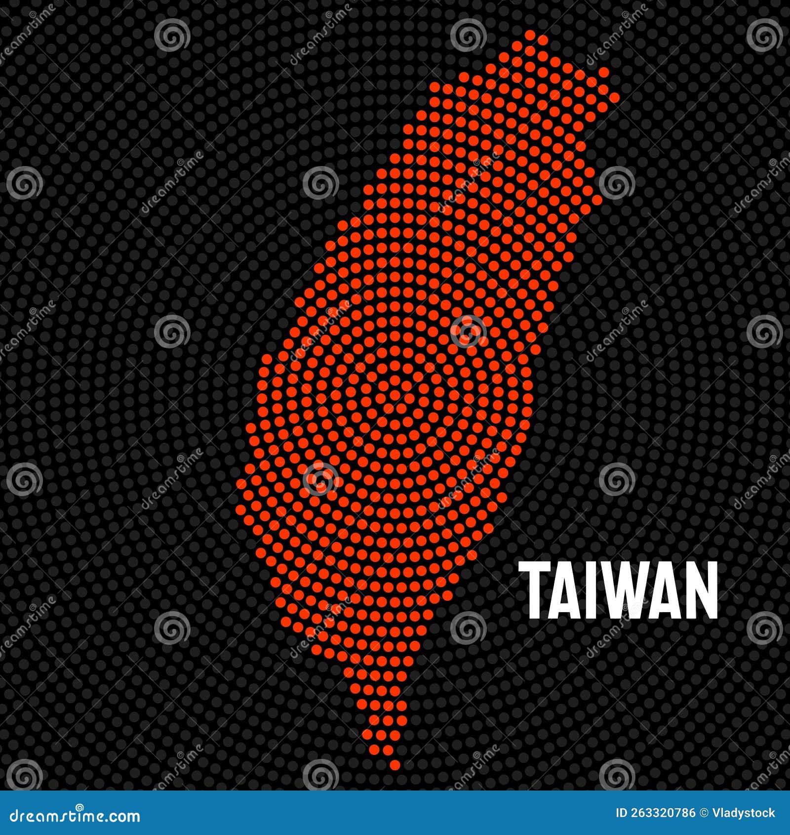 Abstract Map Of Taiwan - Vector Illustartion Of Striped Gold Colored ...