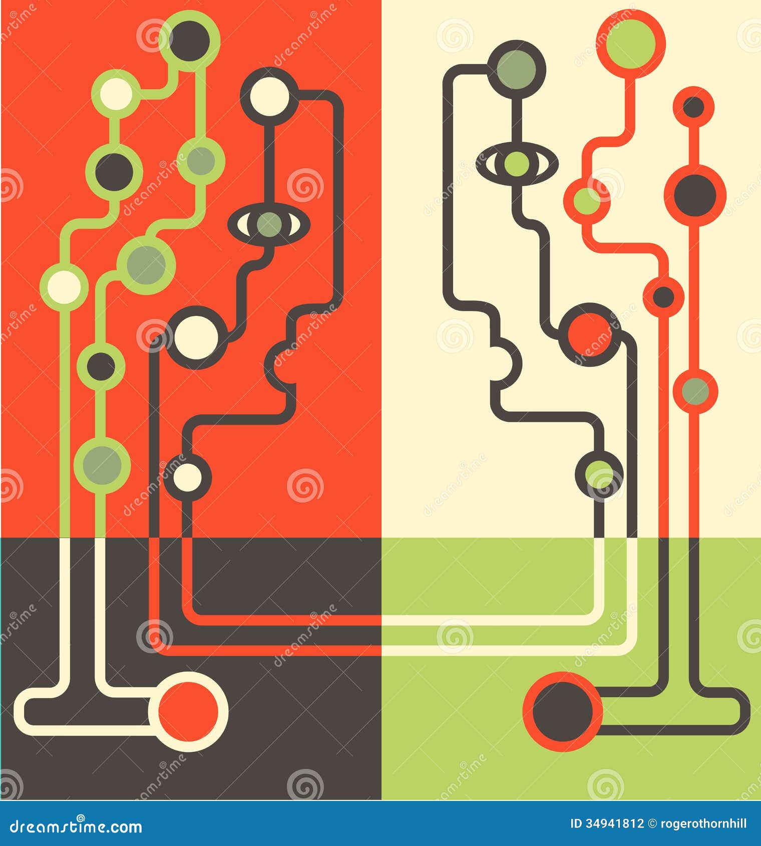 Abstract Talking Heads Communication Relationships Stock Vector ...