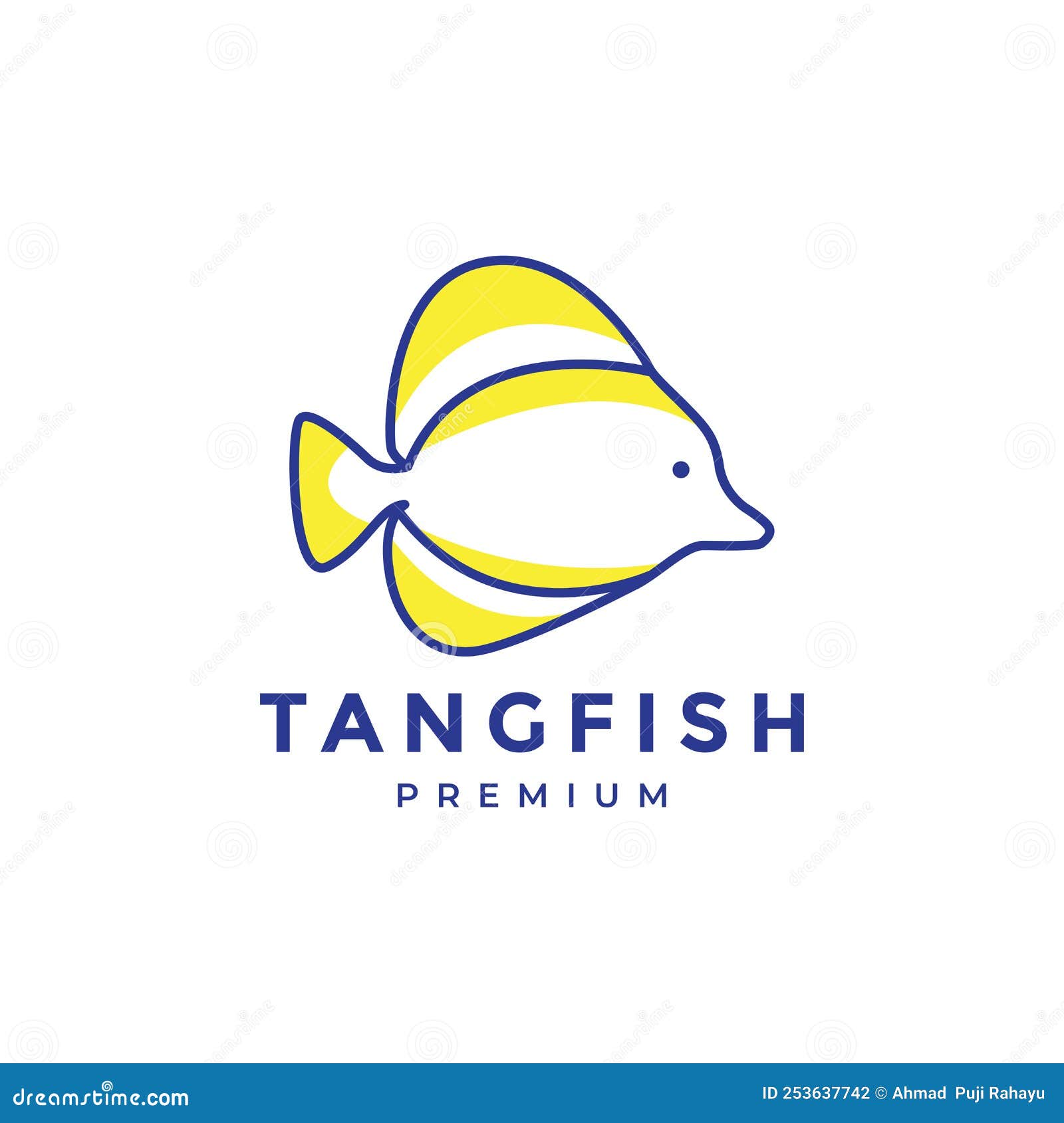 Abstract Tang Fish Logo Design Stock Vector - Illustration of dolphin ...