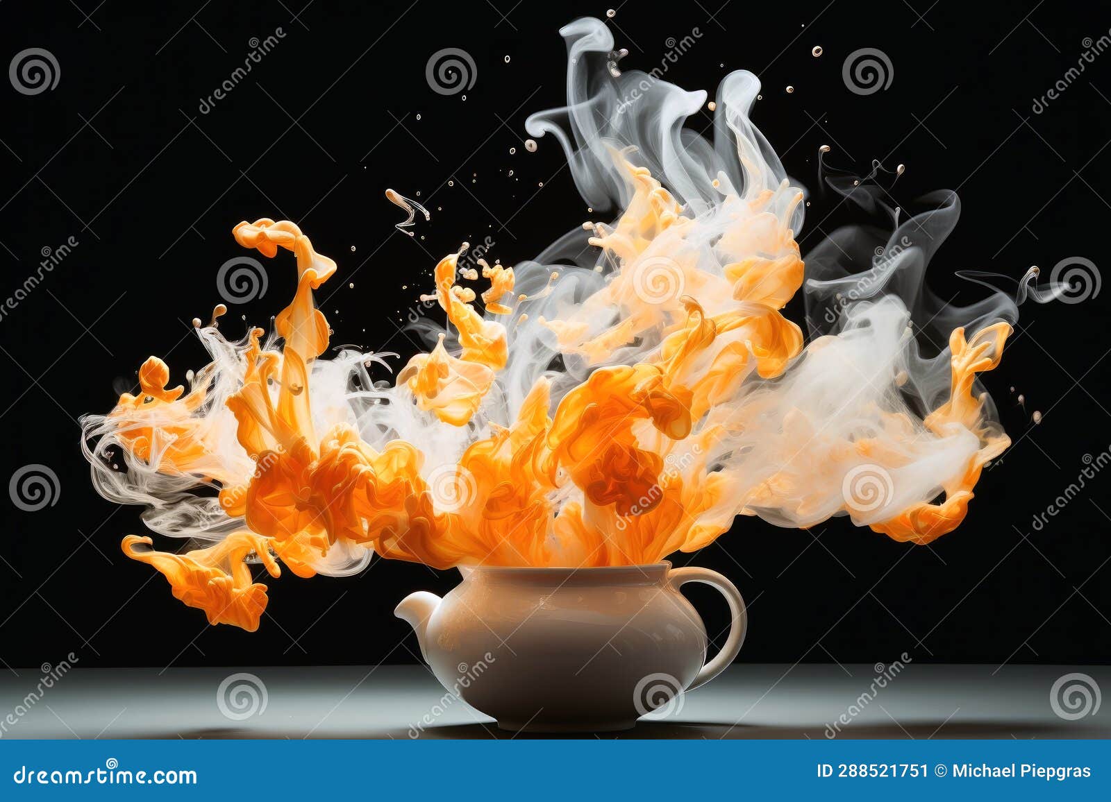 An Abstract Tea Artwork of Teapots and Cups Stock Illustration ...