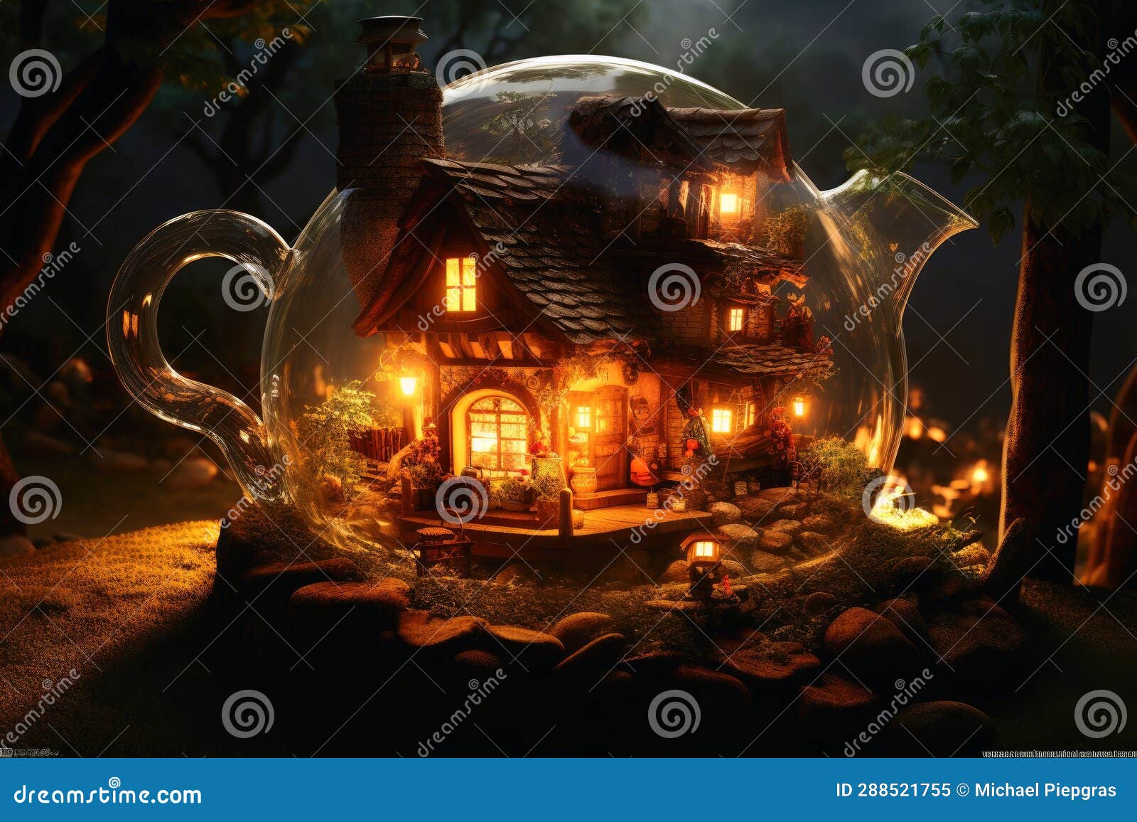 An Abstract Tea Artwork of Teapots and Cups Stock Image - Image of ...