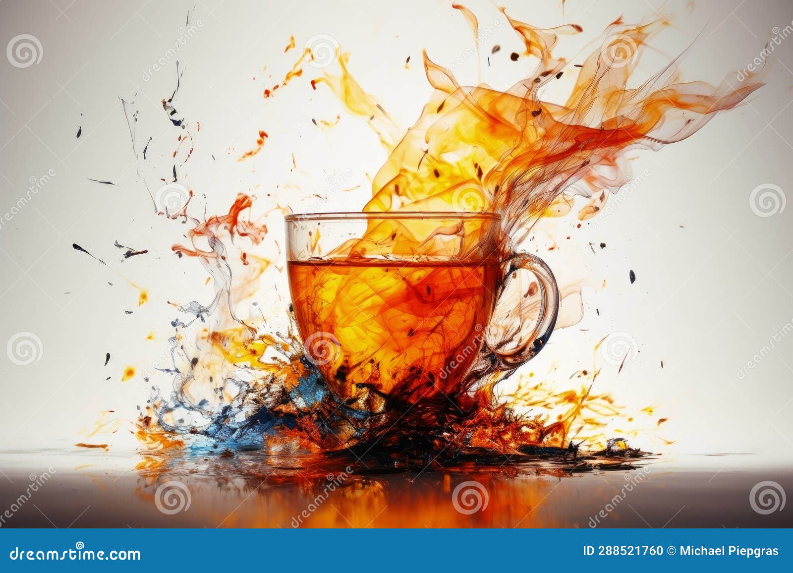 An Abstract Tea Artwork of Teapots and Cups Stock Illustration ...